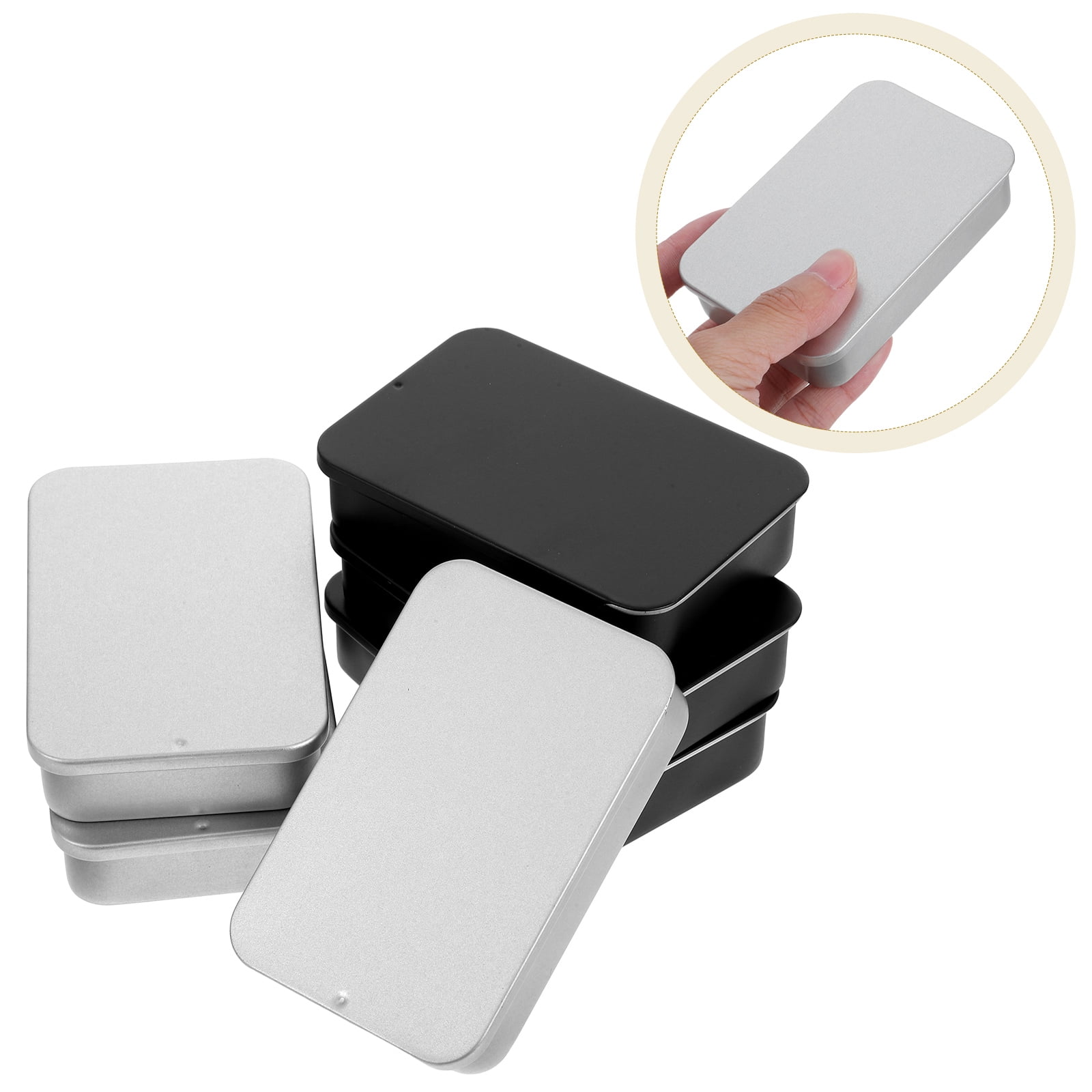 Amosfun 6Pcs Metal Credit Card Push Pull Storage Box with Slide Cover ...