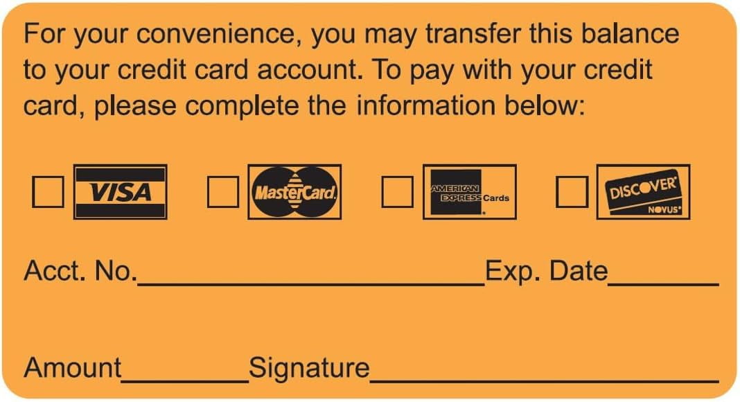 Credit Card Payment Authorization Label Visa MasterCard Express ...