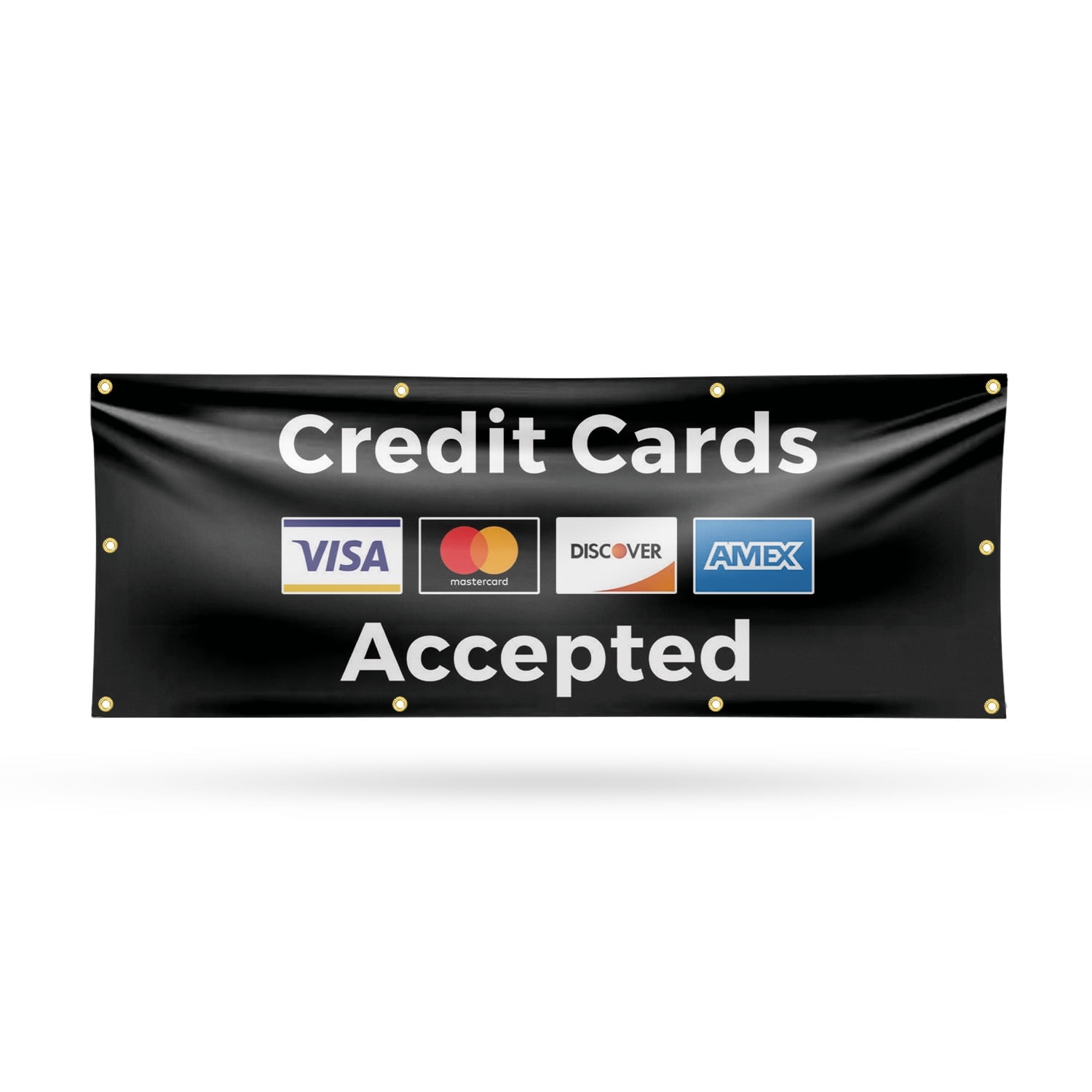 Credit Cards Accepted Banner Sign 36 Inch x 96 Inch | 13 oz Vinyl with ...