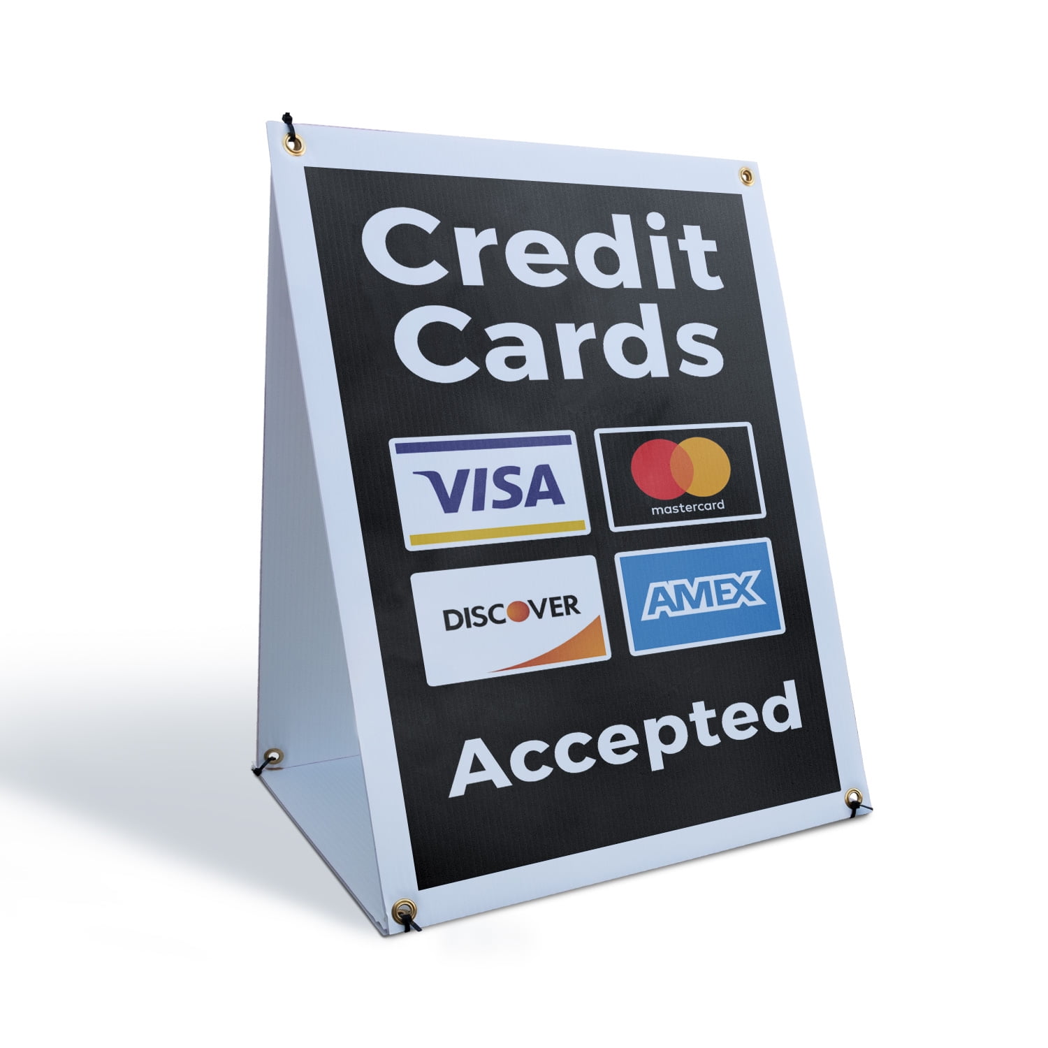 Credit Cards Accepted Sidewalk Sign 18 Inch x 24 Inch A-Frame Images On ...