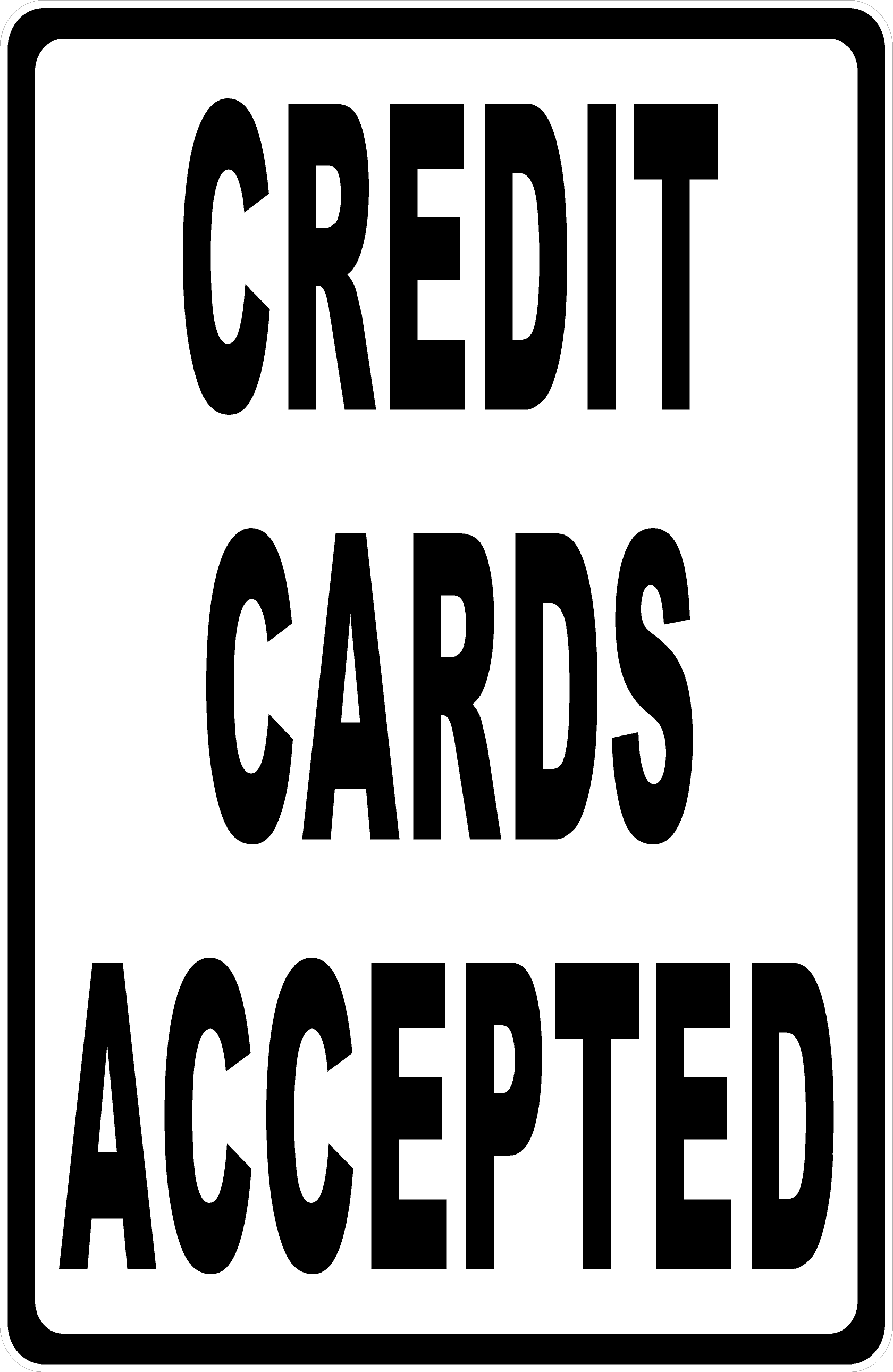 Credit Cards Accepted Sign - Walmart.com