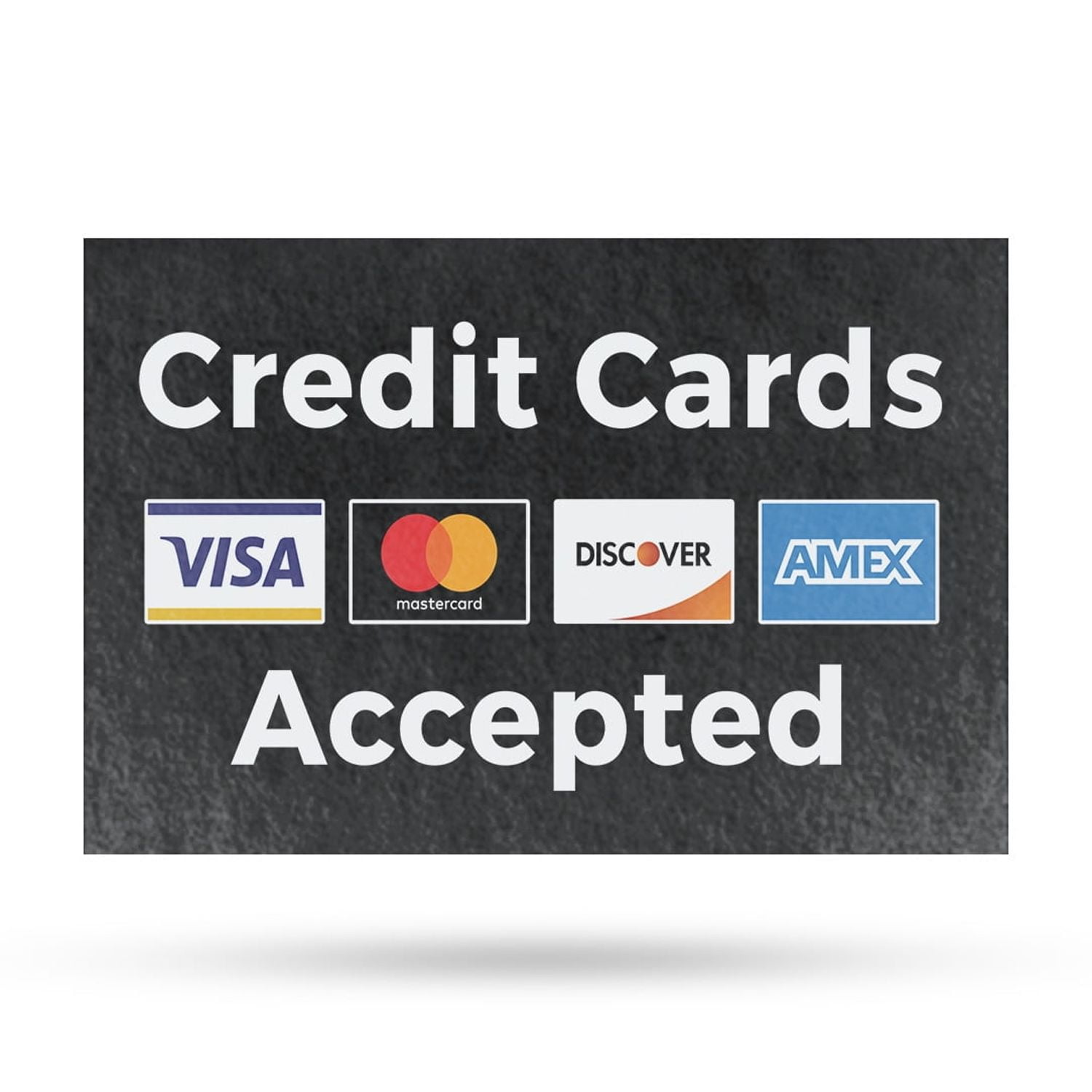 Credit Cards Accepted Vinyl Decal 24 Inch x 36 Inch Weatherproof Heavy ...