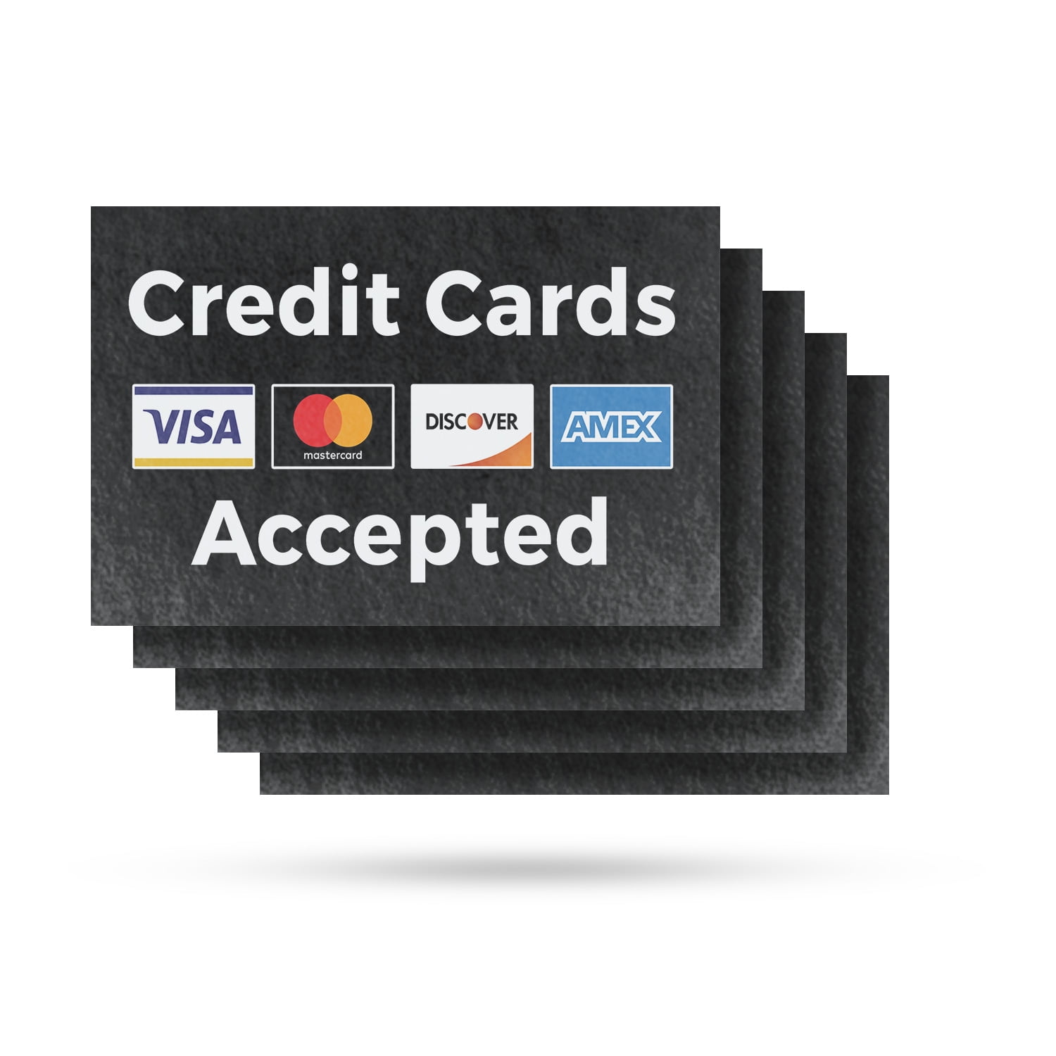 Credit Cards Accepted Vinyl Decal 5 Pack of 18 Inch x 24 Inch ...