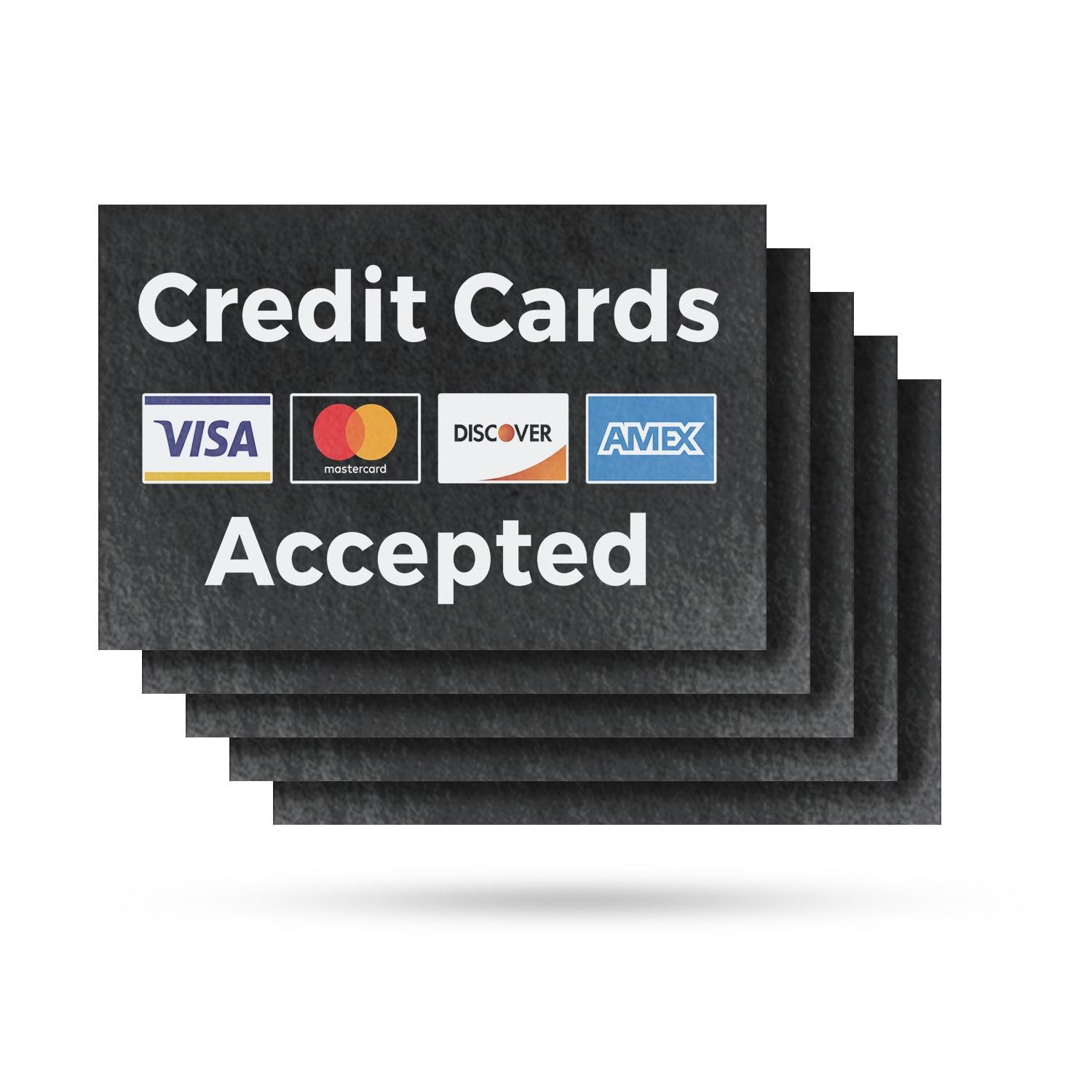 Credit Cards Accepted Vinyl Decal 5 Pack of 24 Inch x 36 Inch ...
