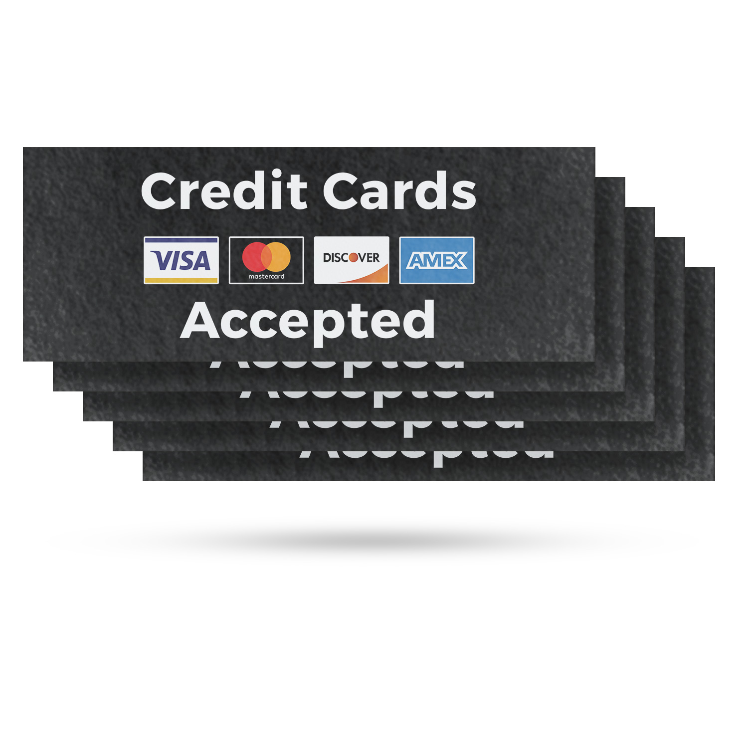 Credit Cards Accepted Vinyl Decal 5 Pack of 24 Inch x 9 Inch ...