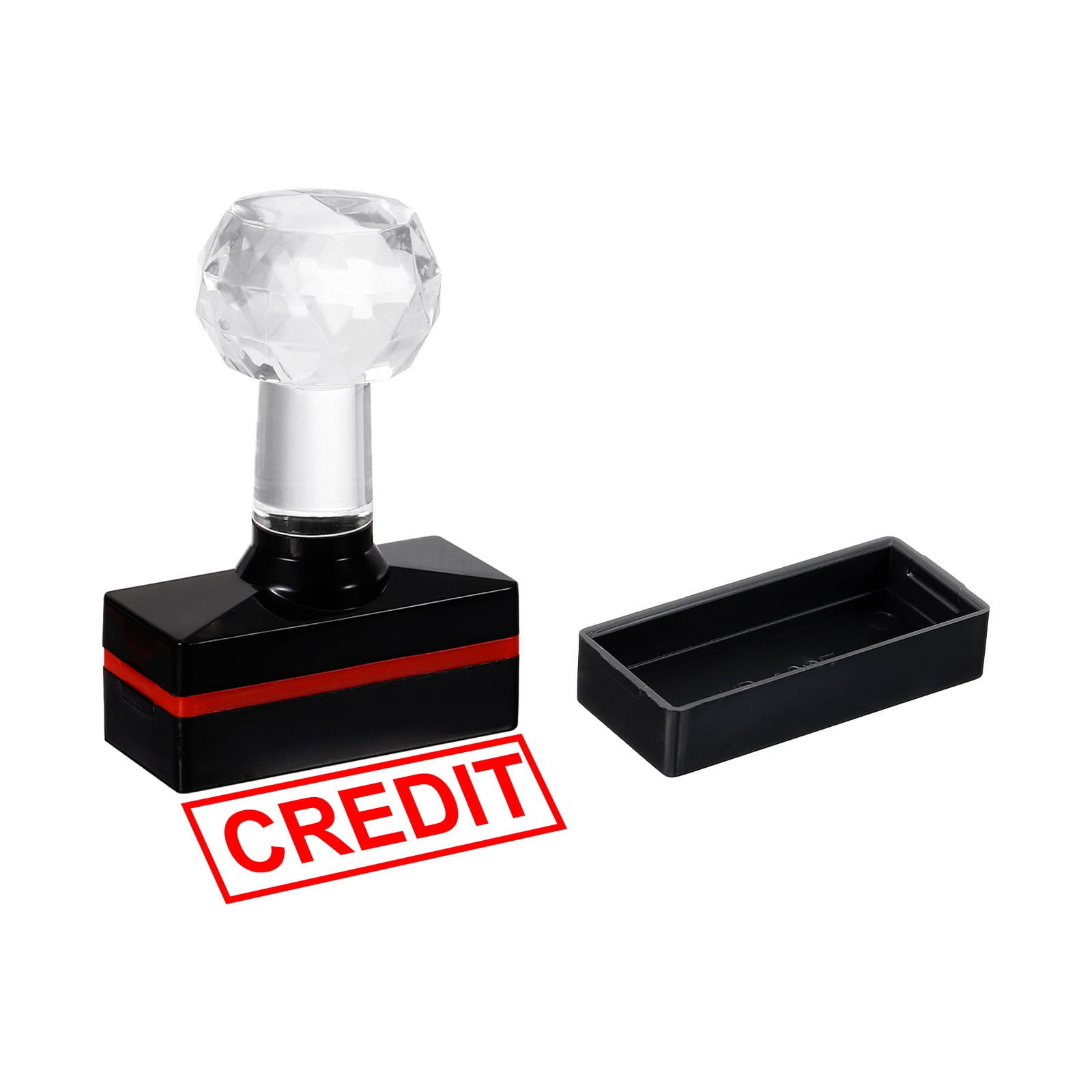 Uxcell Black Plastic Stamp Self Inking Red Ink Office Stamps Pre Inked ...