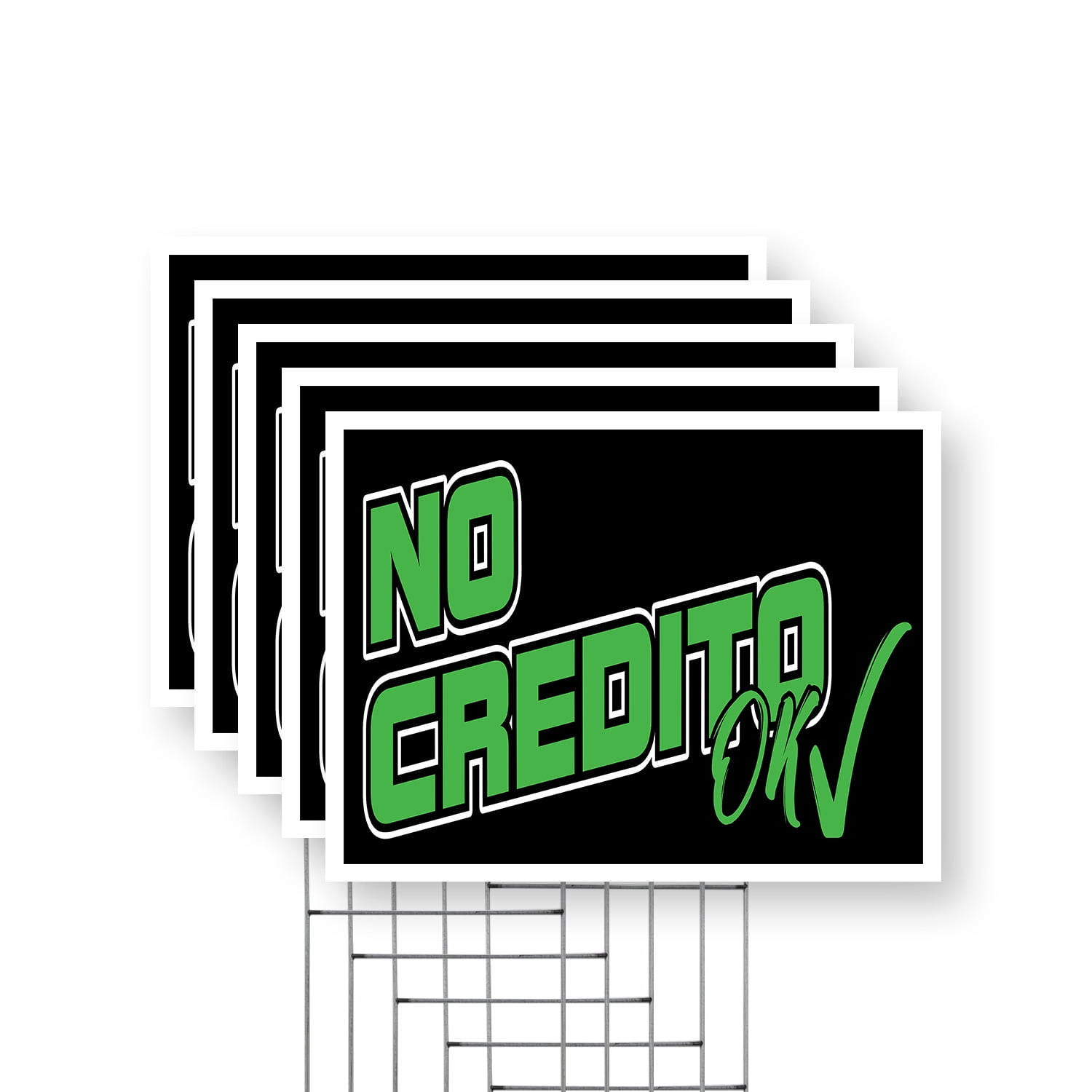 No Credito Ok Yard Sign 5 Pack of 12 Inch x 16 Inch Double Sided ...