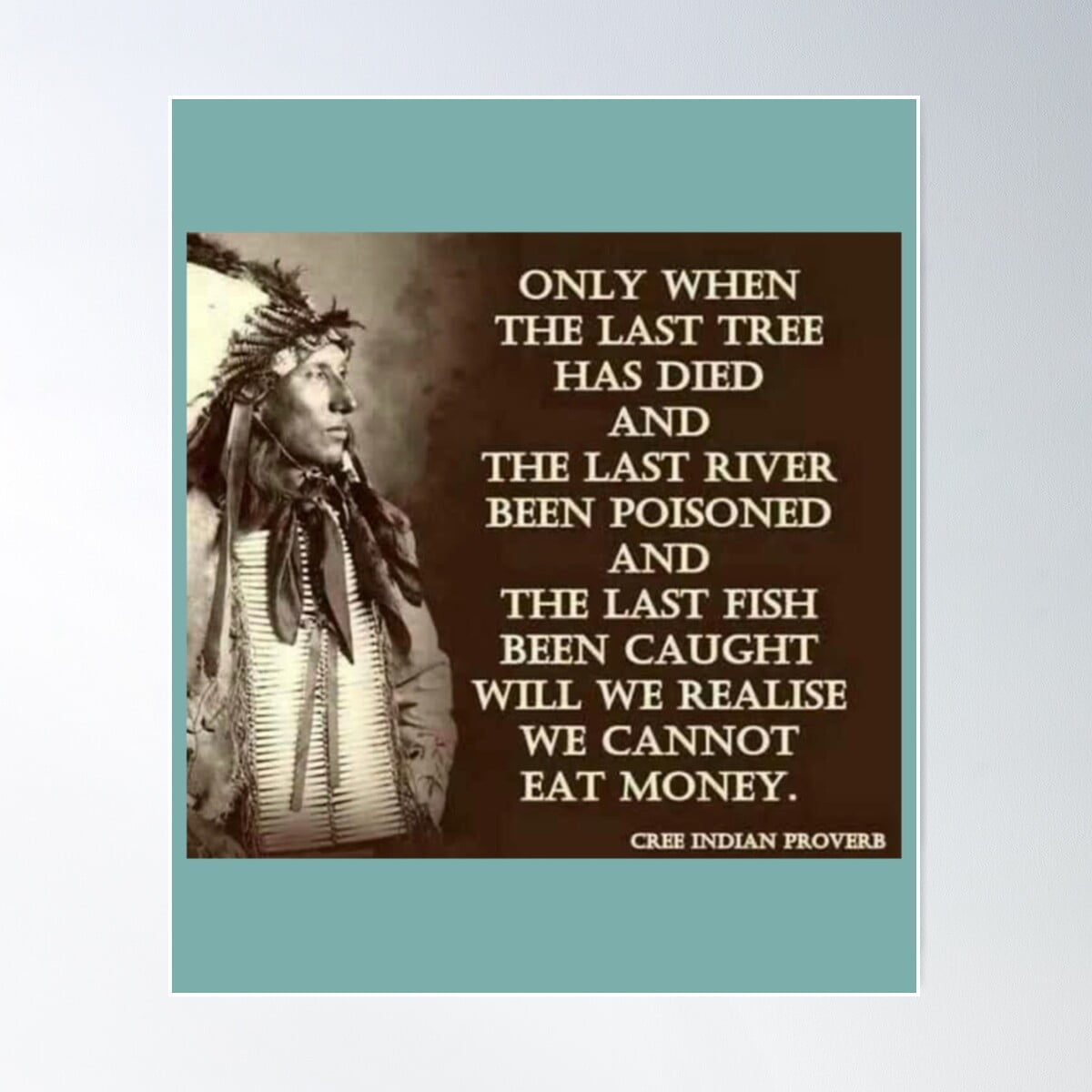 Cree Indian Proverb Poster Wall Art, Modern Wall Decor For Living Room ...