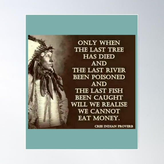 Cree Indian Proverb Poster Wall Art, Modern Wall Decor For Living Room ...