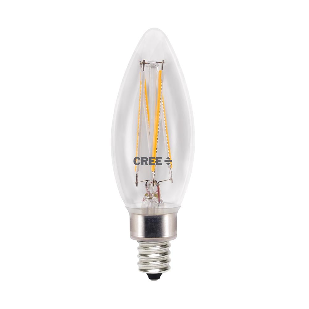 Cree Lighting B11 Clear Glass Filament Candelabra 40W Equivalent LED ...