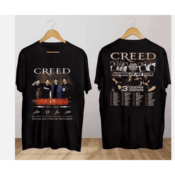 Creed 2024 Tour Summer Of ’99 Tour T Shirt 1994-2024 30 Years Funny ...