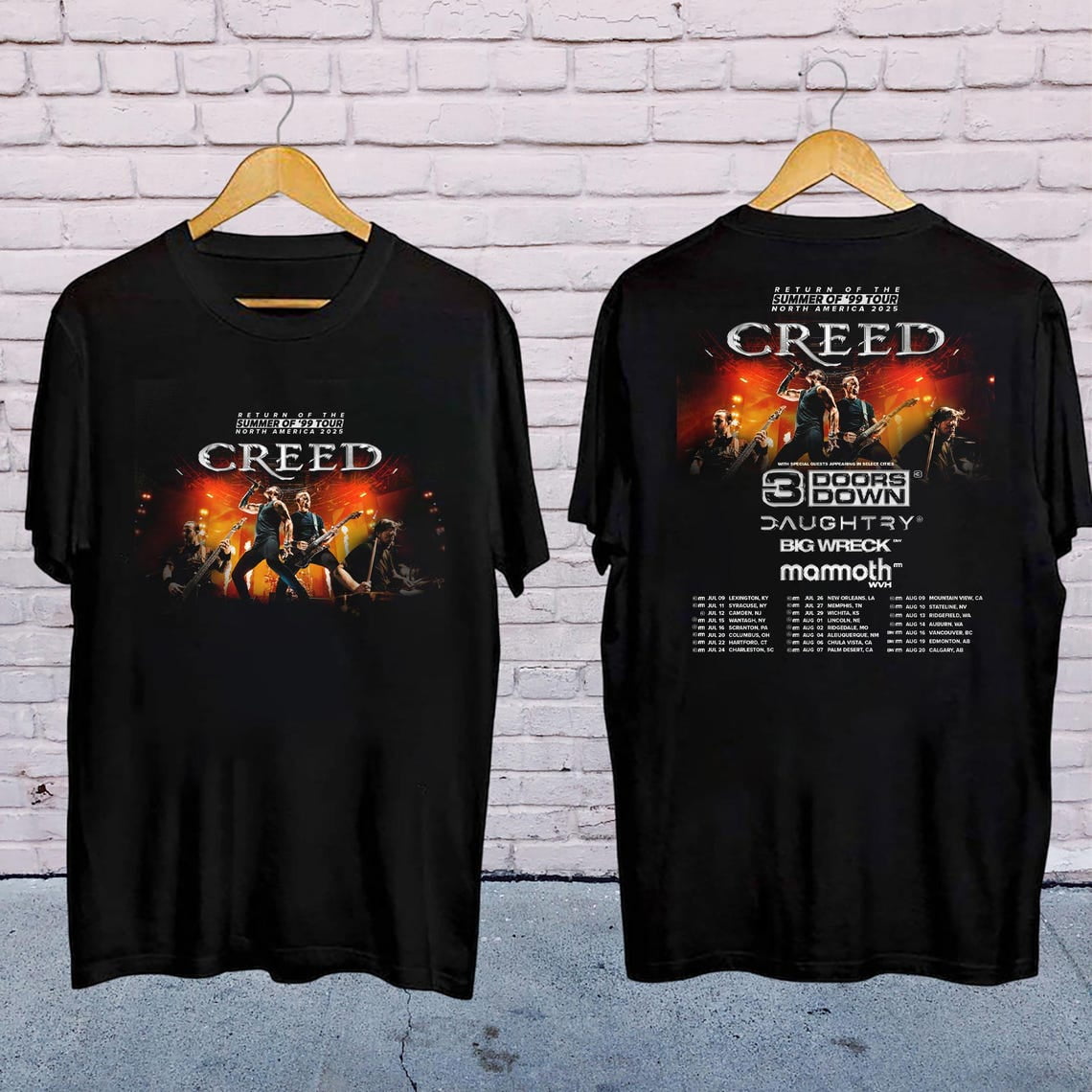 Creed Band 2025 Tour Summer of ’99 Tour Shirt, Creed Band Fan Gift ...
