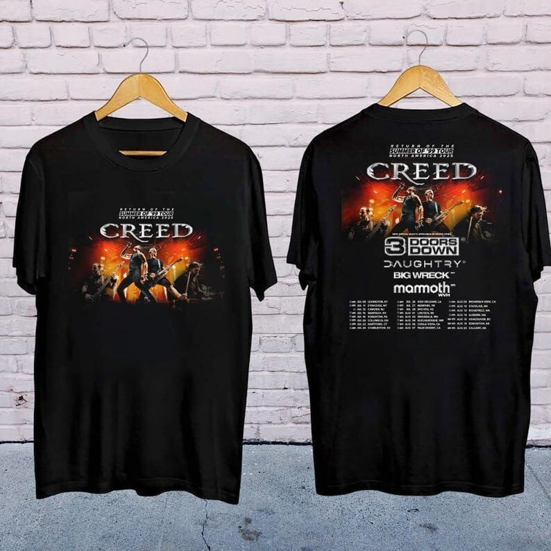Creed Band 2025 Tour Summer of ’99 Tour Shirt, Creed Band Fan Gift S ...