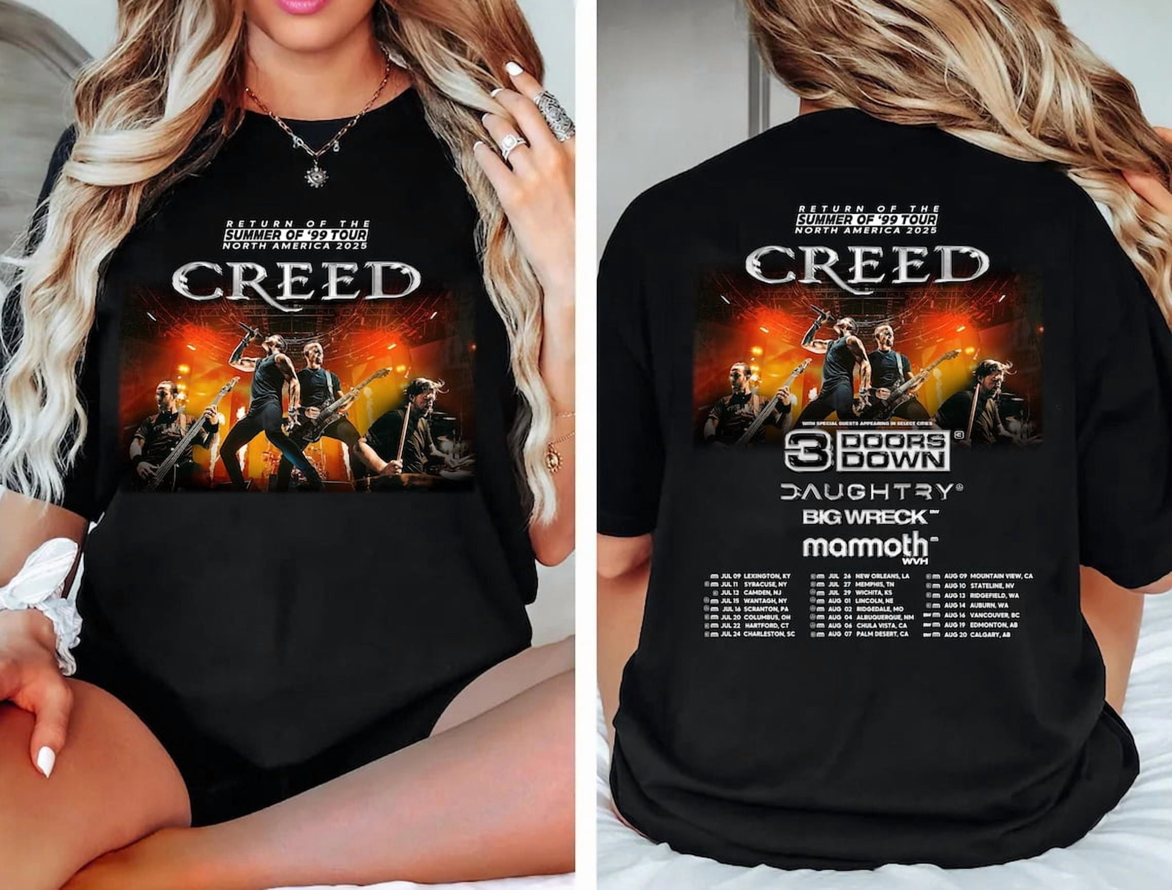 Creed Band 2025 Tour Summer of ’99 Tour Shirt, Creed Concert 2025, Rock ...