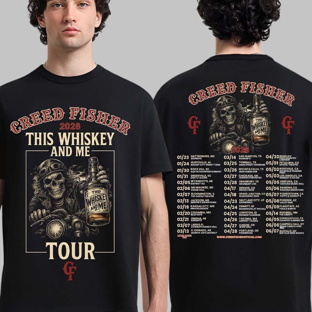 Creed Fisher 2026 This Whiskey And Me Tour T-Shirt - Walmart.com
