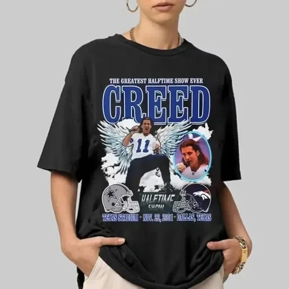 Creed Greatest Halftime Show Ever T-Shirt Cotton On For Fans ,Black ...