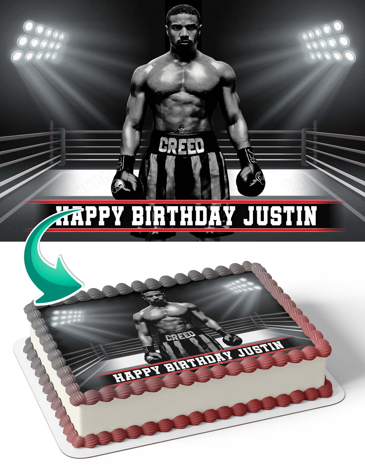 Creed Movie Box Michael B Jordan Edible Image Cake Topper Birthday ...