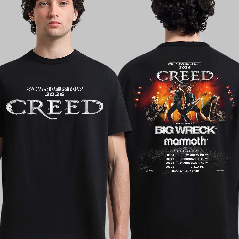 Creed Summer Of 99 Tour 2026 July Run Shows Schedule Dates Two Sided T ...