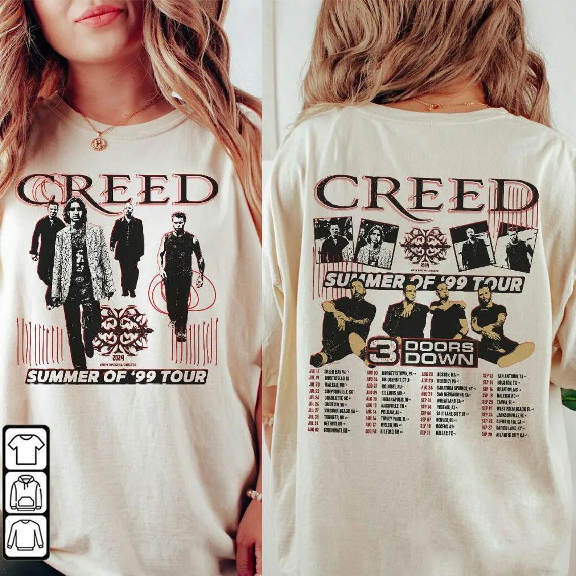 Creed Summer Of 99 Tour Shirt, Creed World Tour 2024 Concert Unisex ...