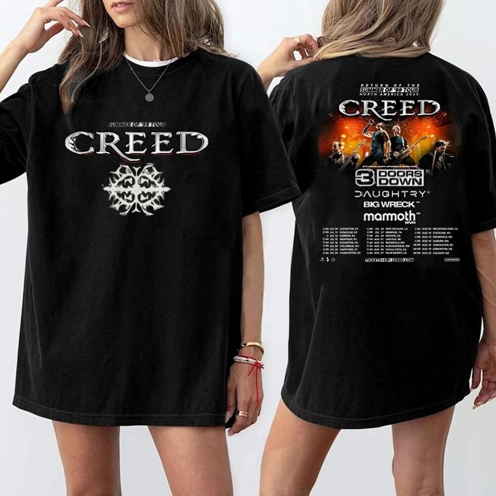 Creedd Summer Tour Shirt, 3 Doors Down Daughtry Marmoth Big Wreck Tour ...