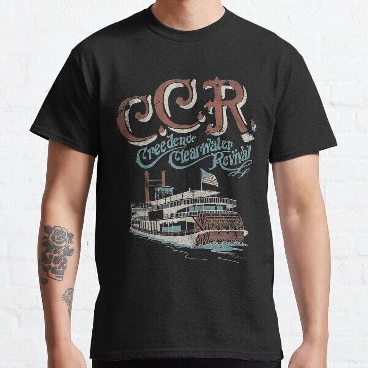 Creedence Clearwater Revival Black Short Sleeve Cotton T-shirt ...