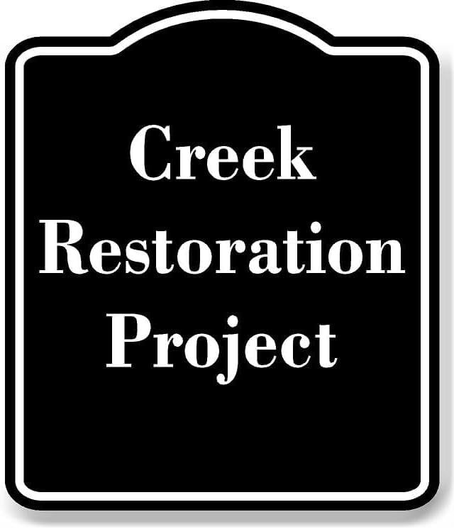 Creek Restoration Project BLACK Aluminum Composite Sign 15''x18 ...