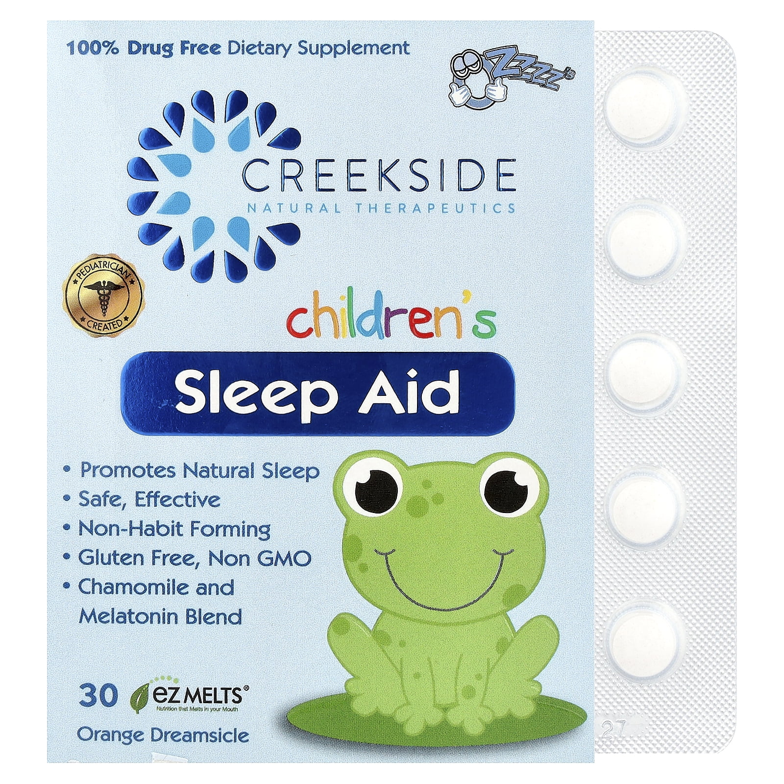 Creekside Natural Therapeutics Kids Sleep Aid, Orange Dream EZ Melt ...