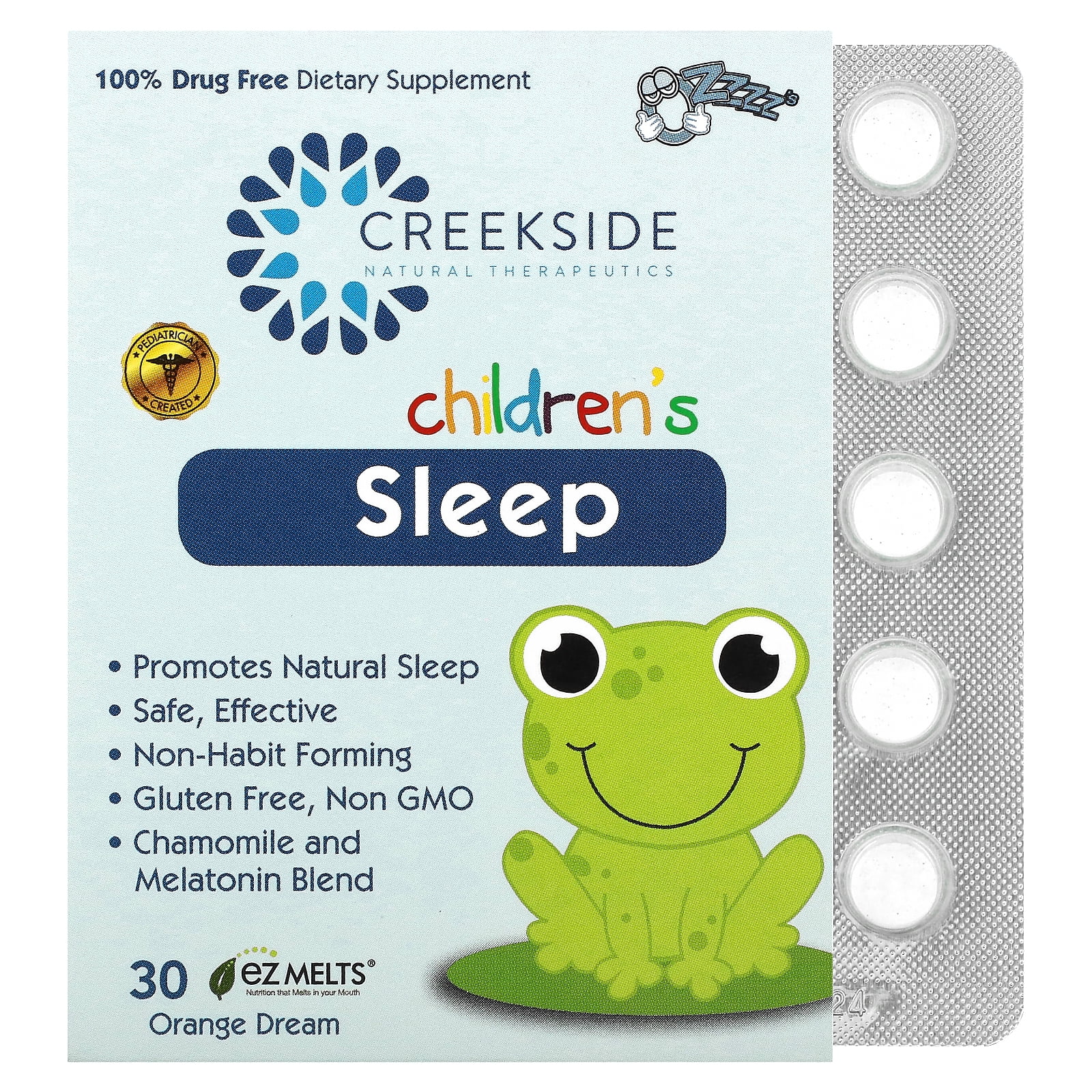 Creekside Natural Therapeutics Kids Sleep Aid, Orange Dream EZ Melt ...