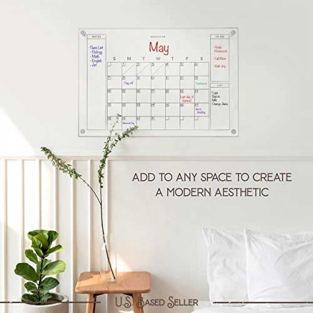 Creekview Home Emporium Acrylic Calendar for Wall - 17.3 x 26 Inch ...