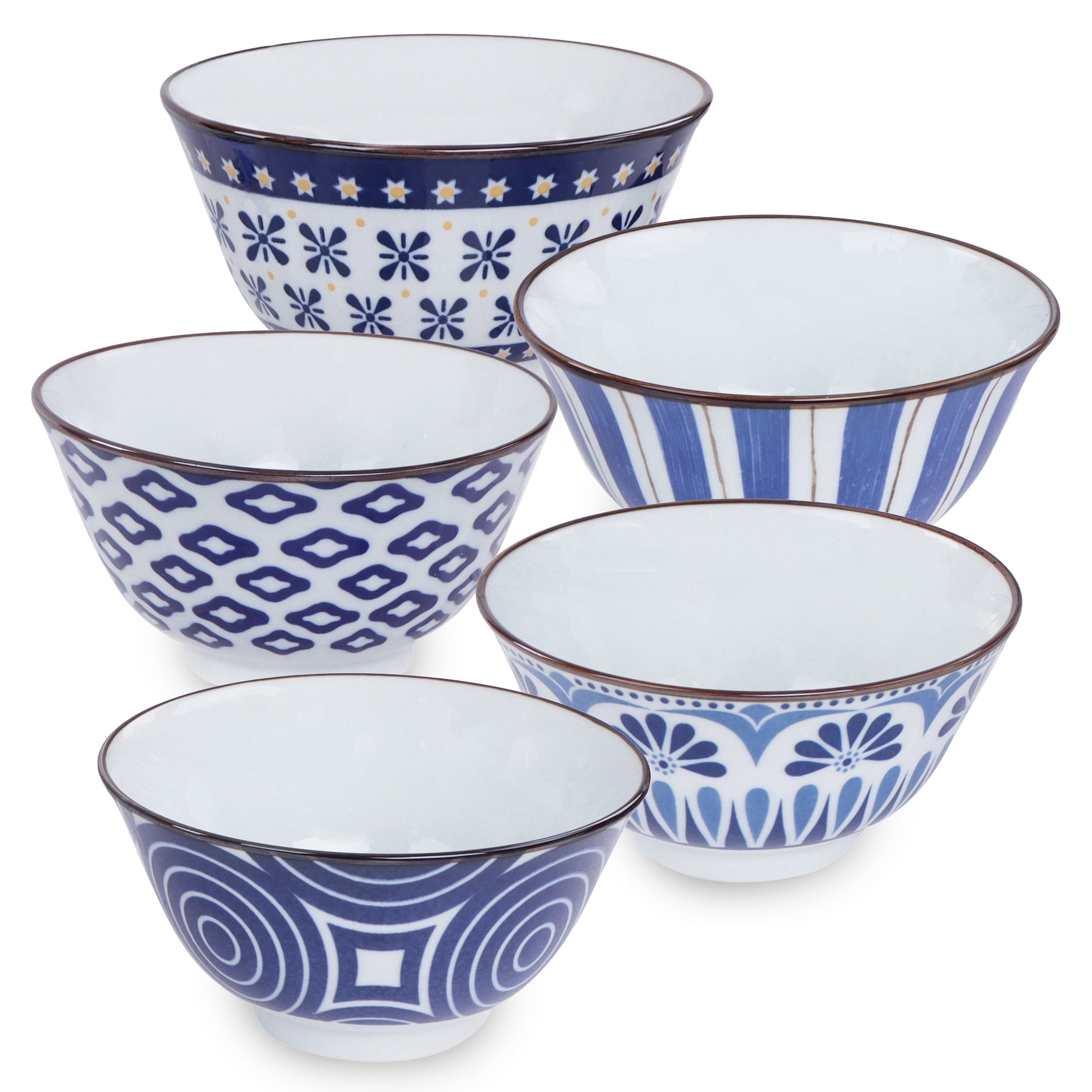 Creekview Home Emporium Ceramic Bowl - 5pc Blue and White Small Serving ...