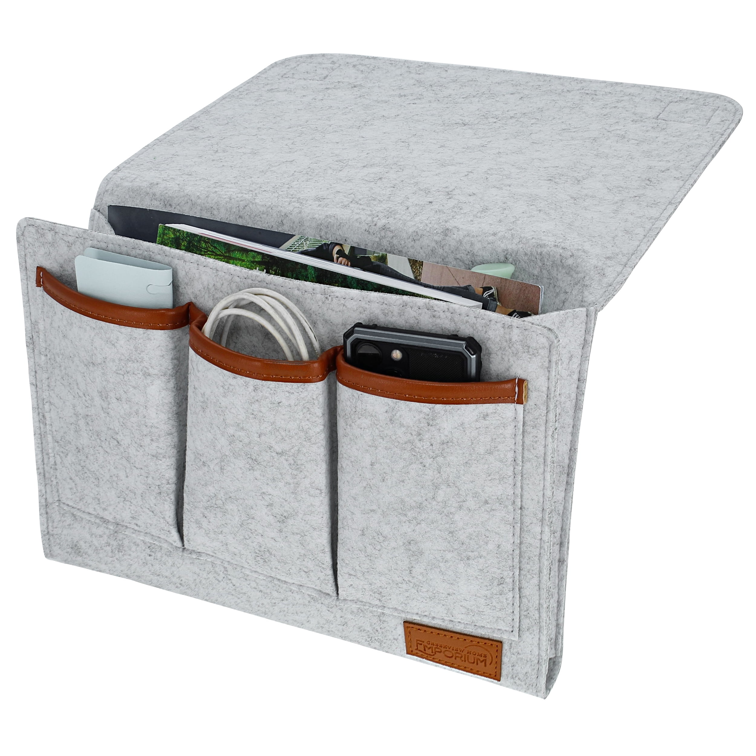 Creekview Home Emporium Felt Bedside Caddy - Gray Dorm Bedside Storage ...