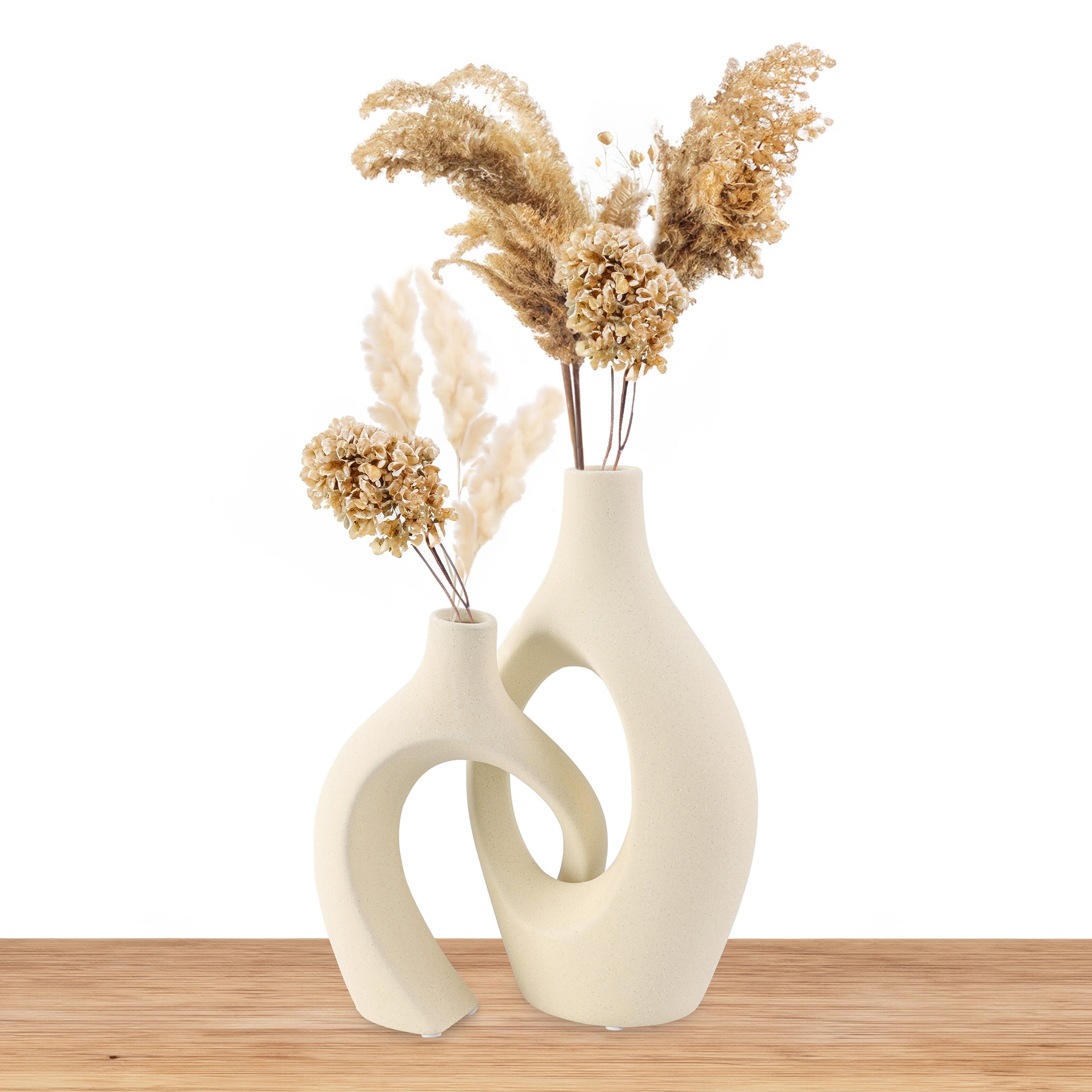 Creekview Home Emporium Modern Vases for Home Decor - 2pc Interlocking ...