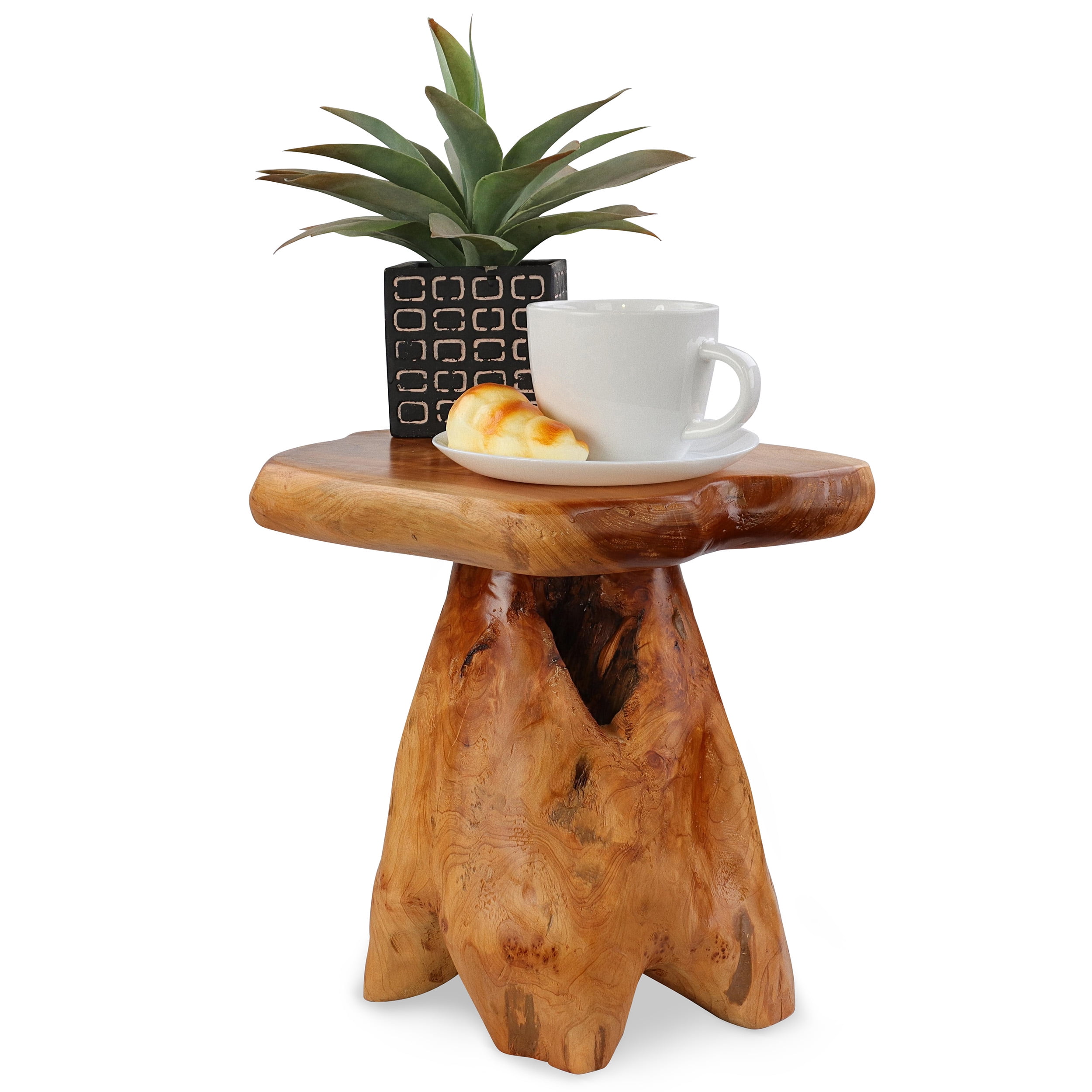 Creekview Home Emporium Tree Stump Side Table - 14in Log End Table ...