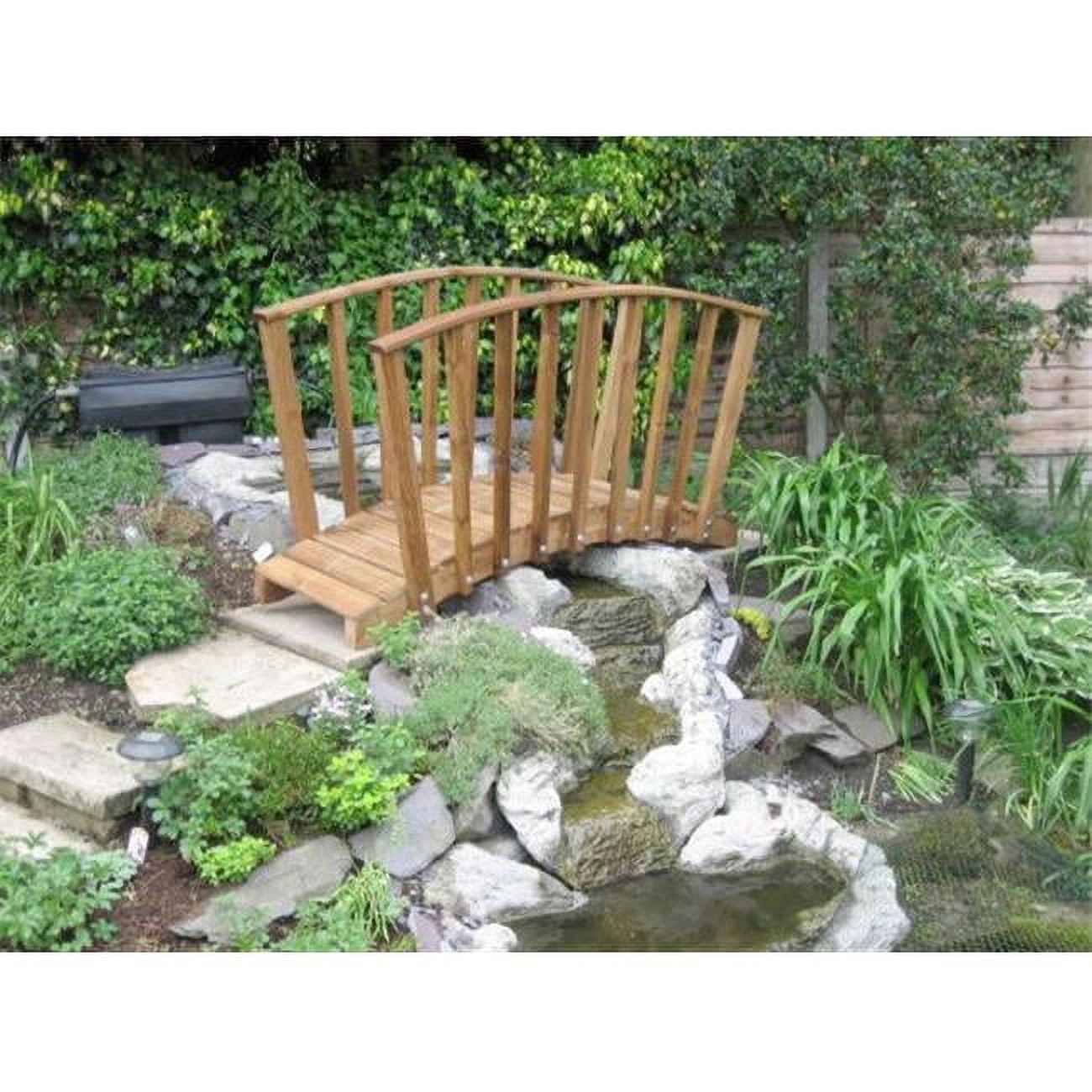 Creekvine Designs 12ft Monets Wooden Outdoor Garden Bridge with Curved ...