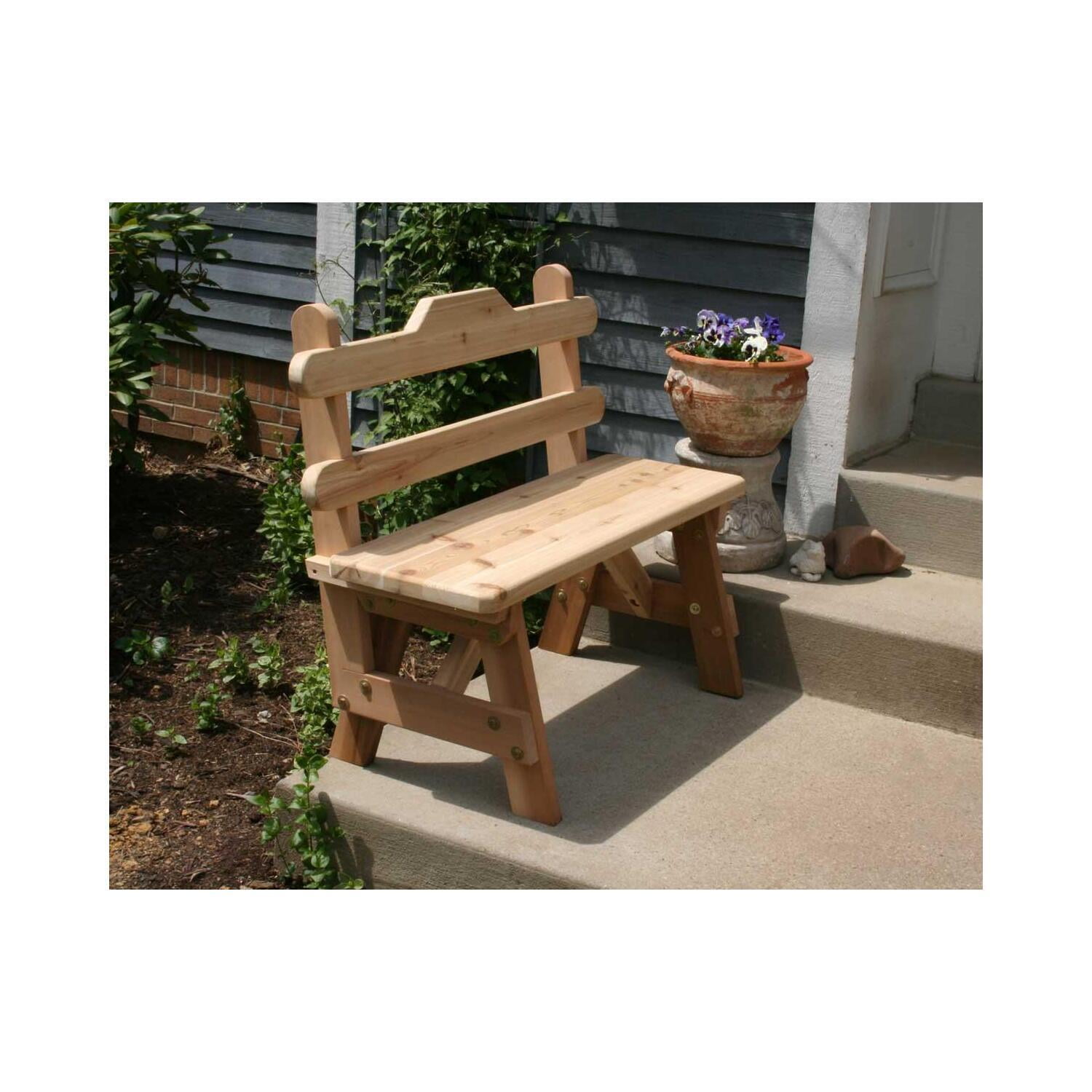 Creekvine Designs Cedar Tab Back Bench-Size:4' - Walmart.com