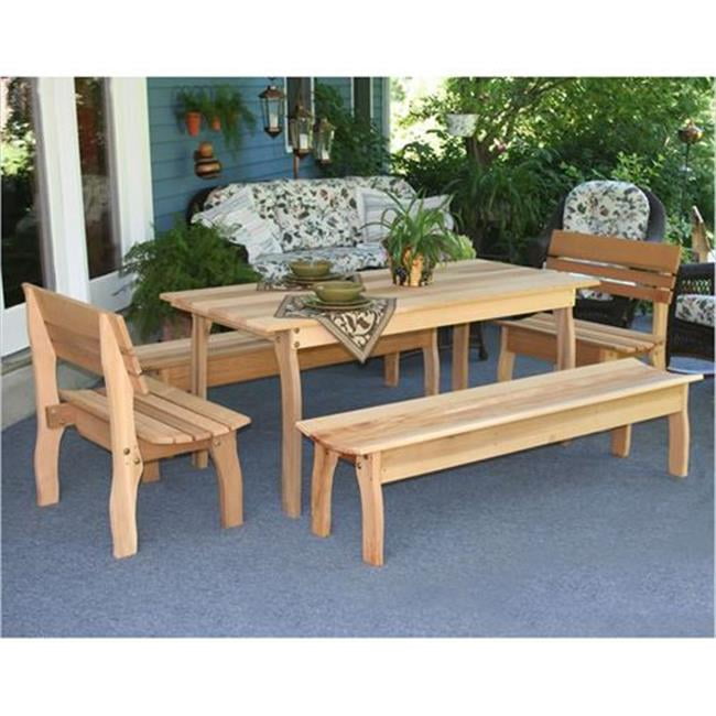 Creekvine Designs ELY58CTT2B2BBCVD 58 x 32 in. Cedar Gathering Dining ...