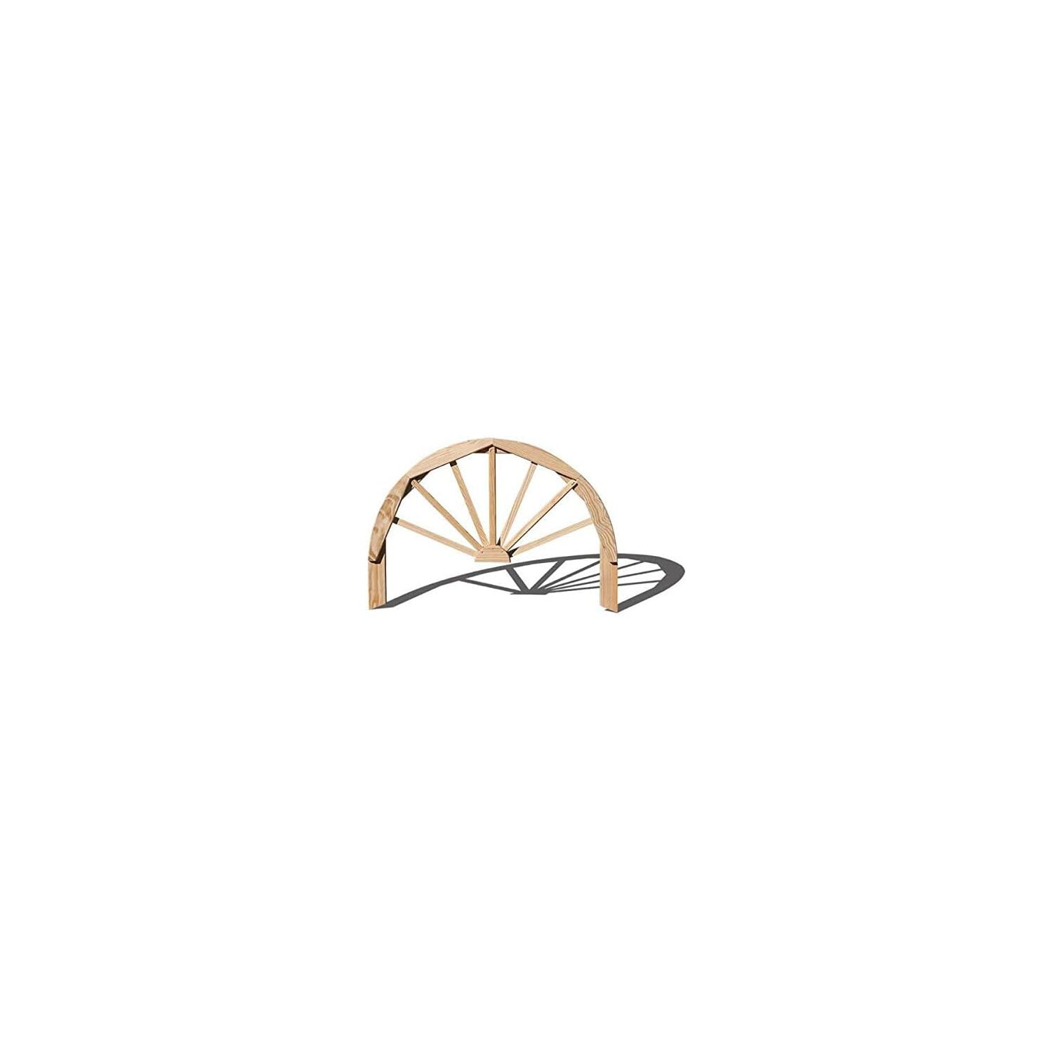 Creekvine Designs 36 in. Treated Pine Half Wagon Wheel - Wooden ...