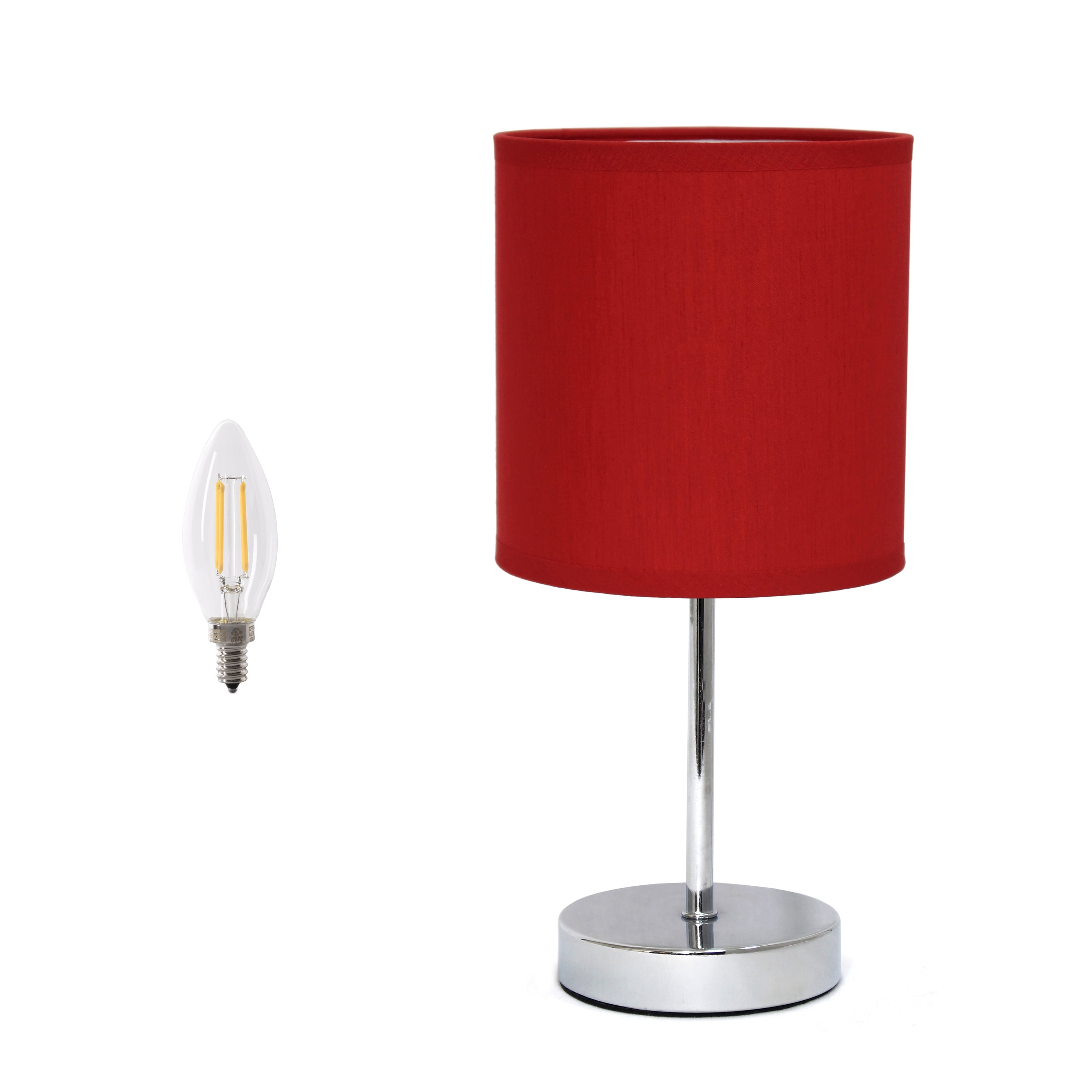 Home Petite Metal Stick Table Lamp - Red Shade - 11.81 Height - Walmart.com