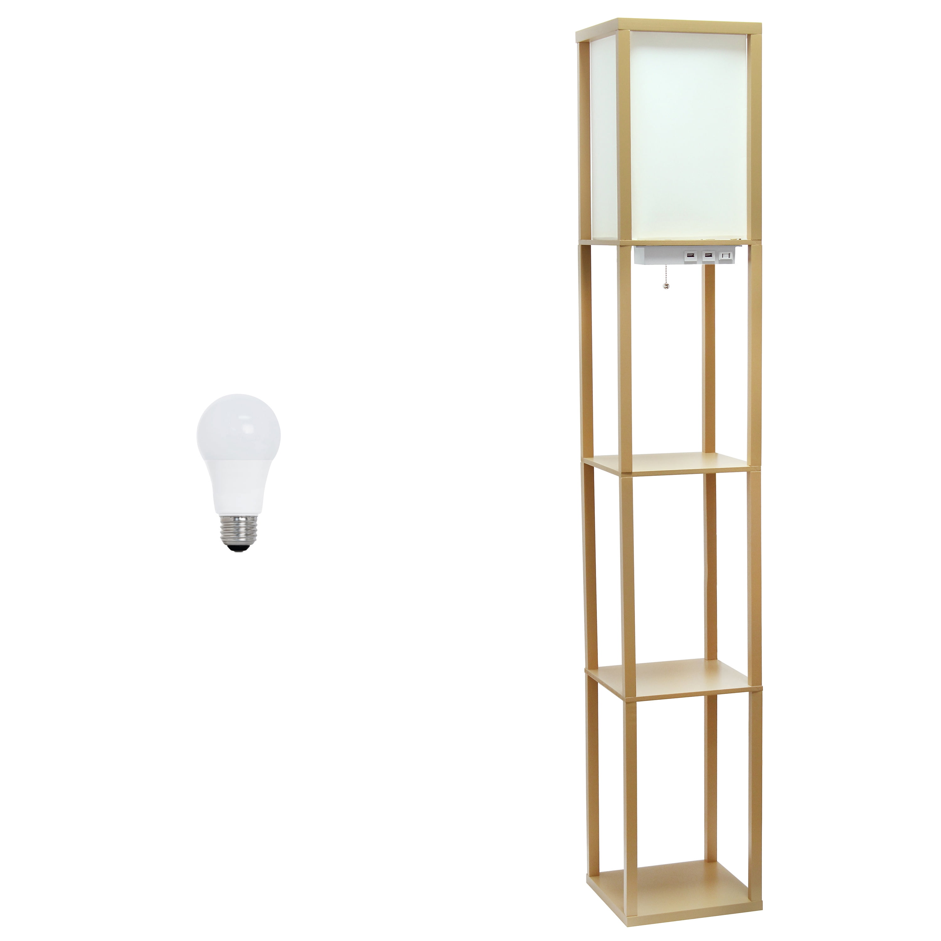 Creekwood Home 62.5 Storage Floor Lamp - USB Ports & Outlet - Walmart.com