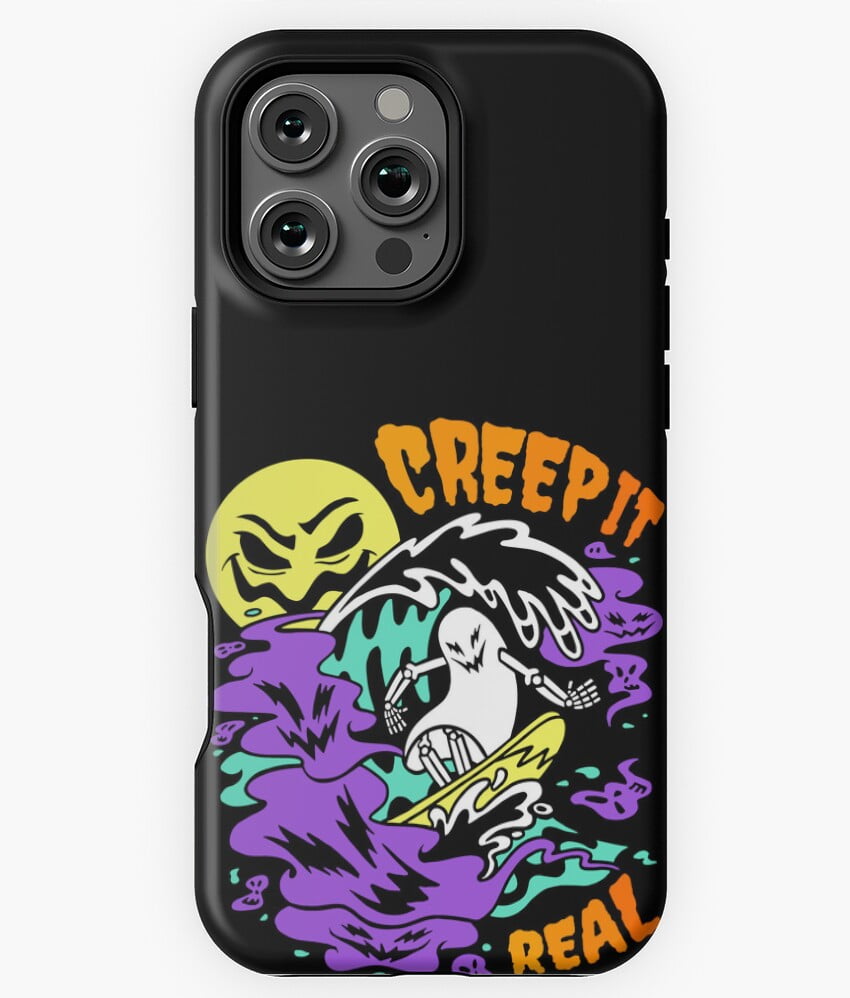 Creep It Real Ghost Halloween Surfing Skeleton Lazy Halloween Boys ...