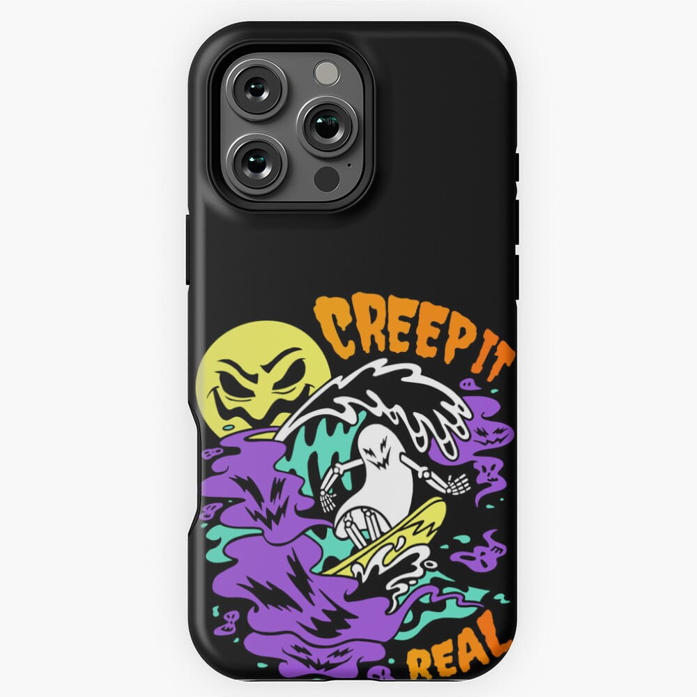 Creep It Real Ghost Halloween Surfing Skeleton Lazy Halloween Boys ...