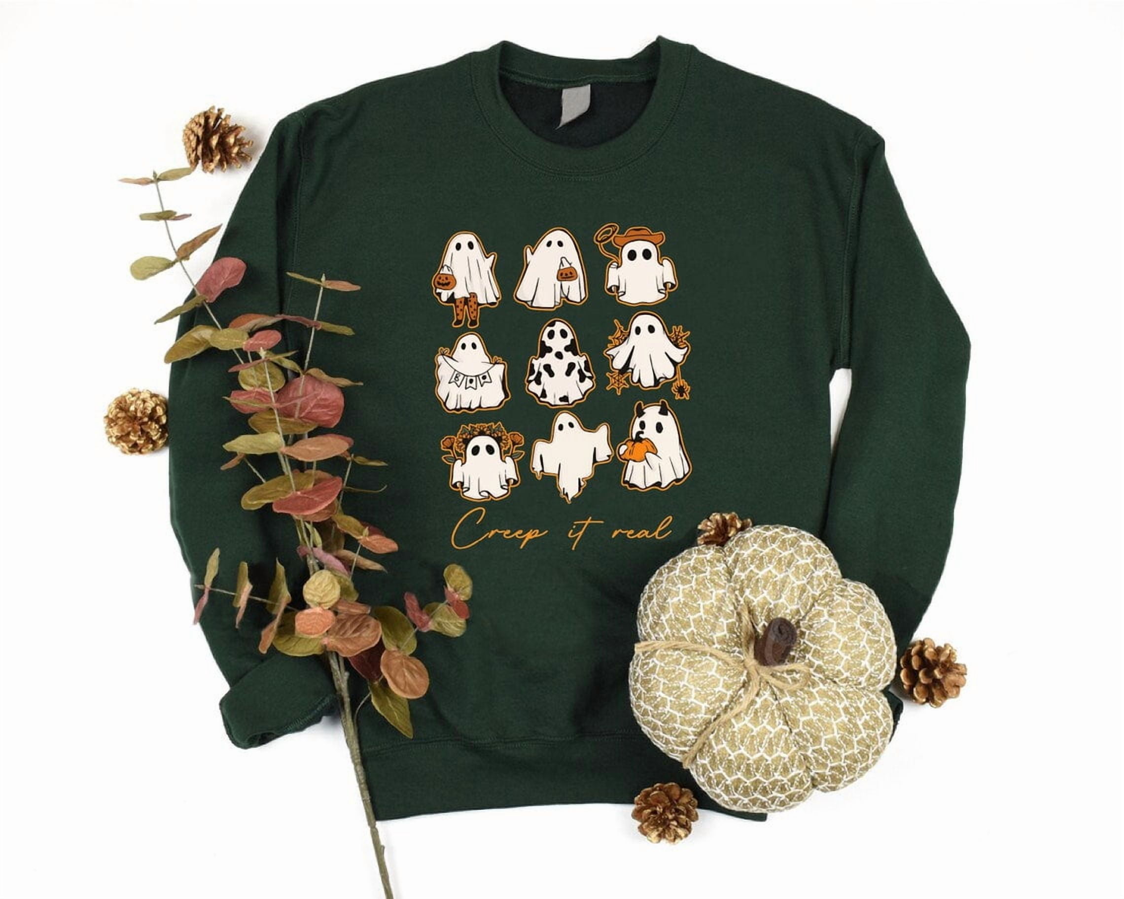 Creep It Real Ghosts In Costumes Sweatshirt, , Party Outfit, Ghost ...