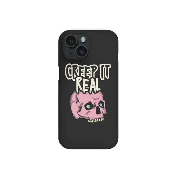 Creep It Real Halloween Fun Skeleton Head Pink Phone Case for iPhone 16 ...