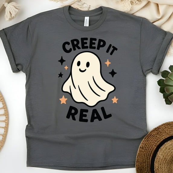 Creep It Real Shirt | Funny Ghost Graphic Tee | Unisex Casual T-Shirt ...