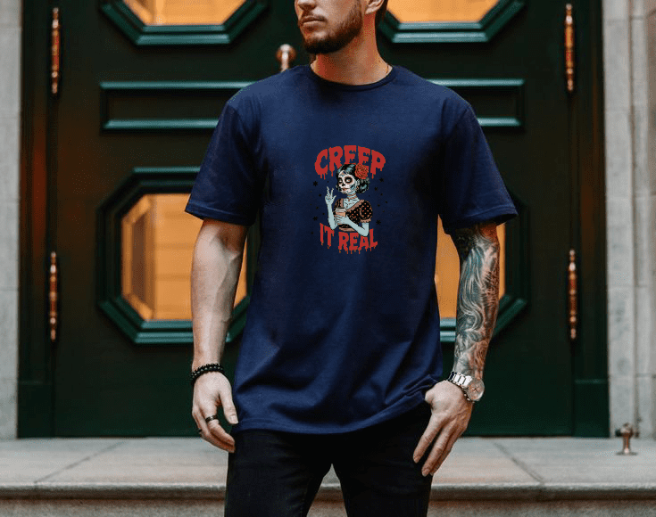 Creep It Real Skeleton Holding Pumpkin Retro Halloween Comfort Color T ...