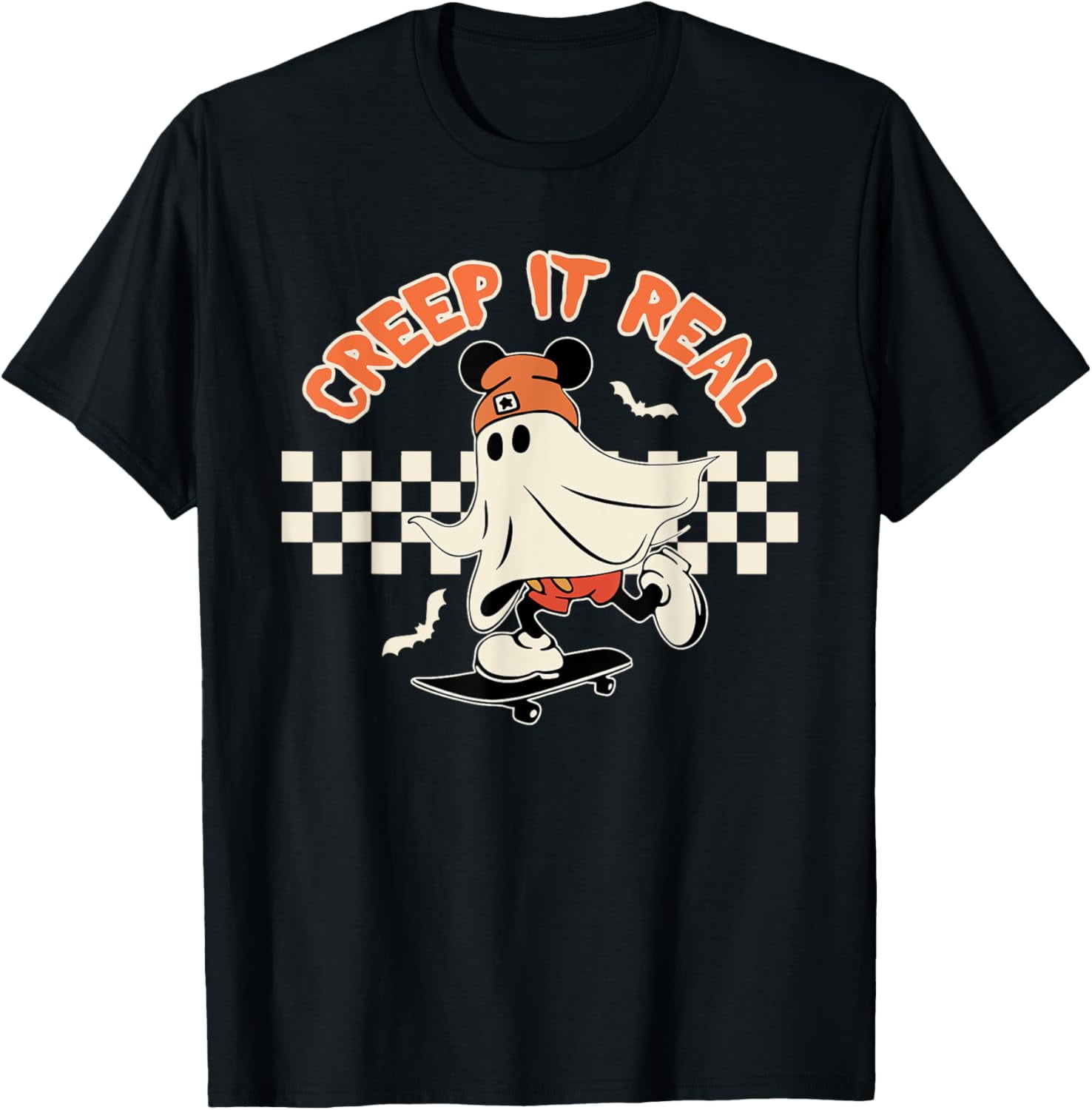 Creep it Real Spooky Ghost Mouse Men Women Halloween T-Shirt Tee ...