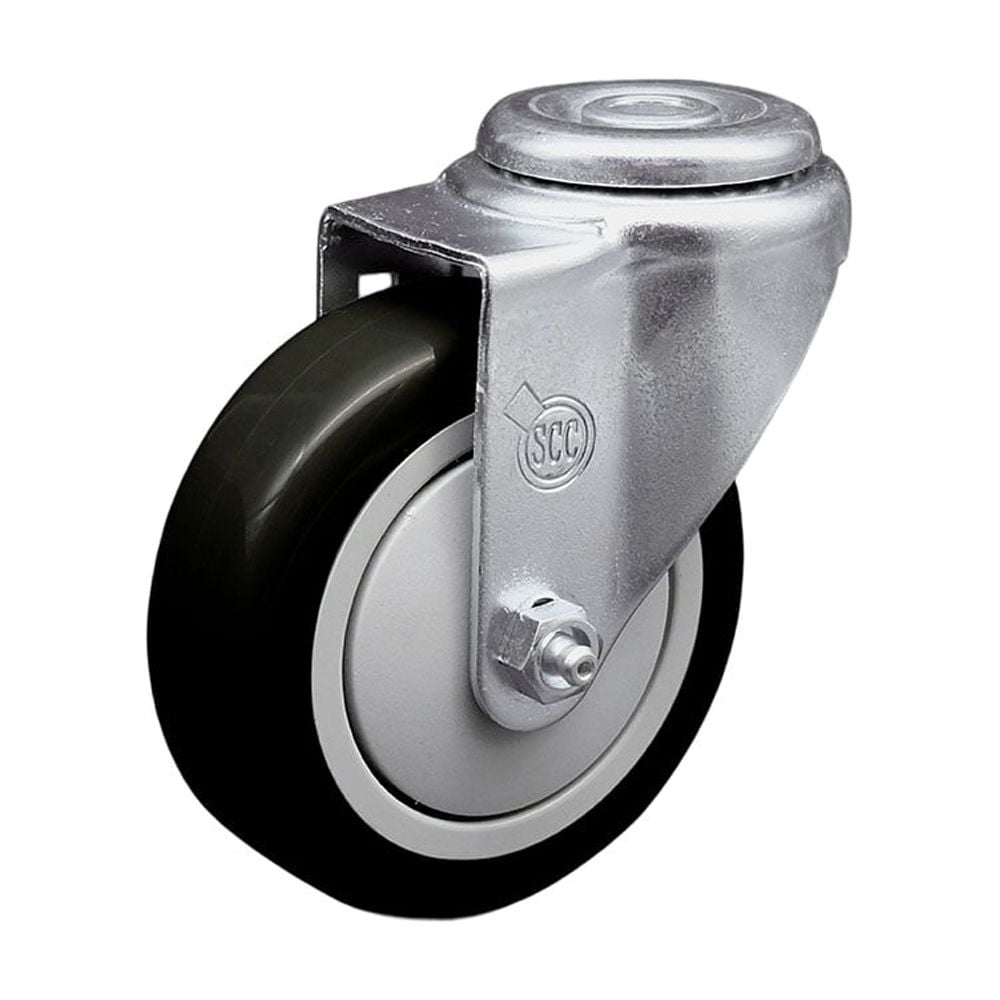 4 Inch Black Polyurethane Wheel Swivel Bolt Hole Caster Service Caster ...