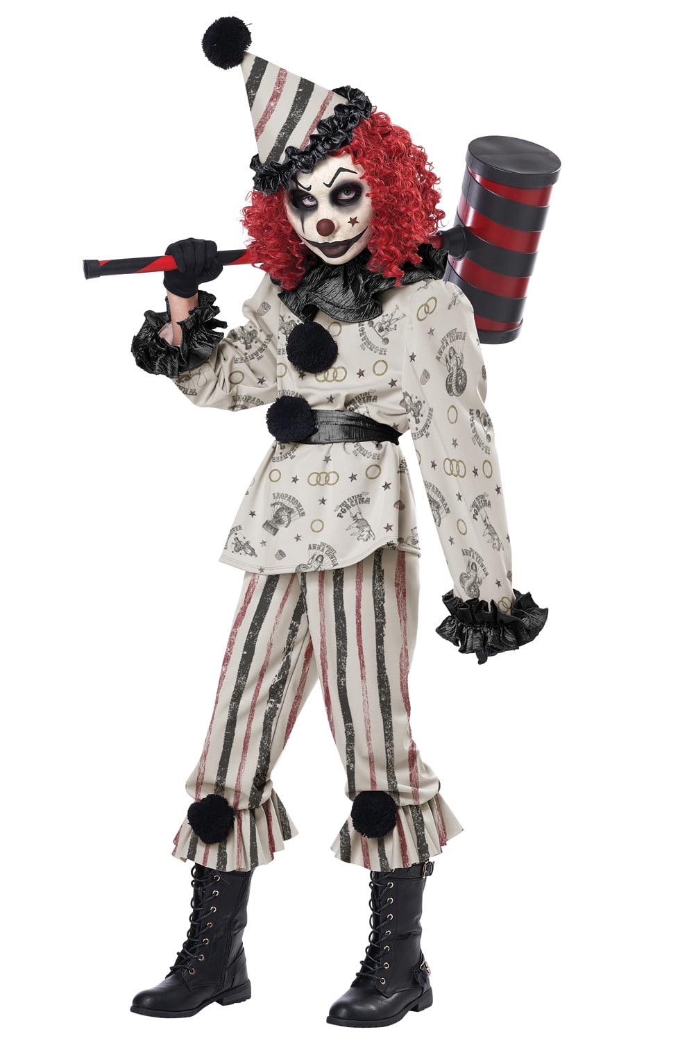 Terror Circus Wicked Creepy Clown Child's Costume X-Large 12-14 ...