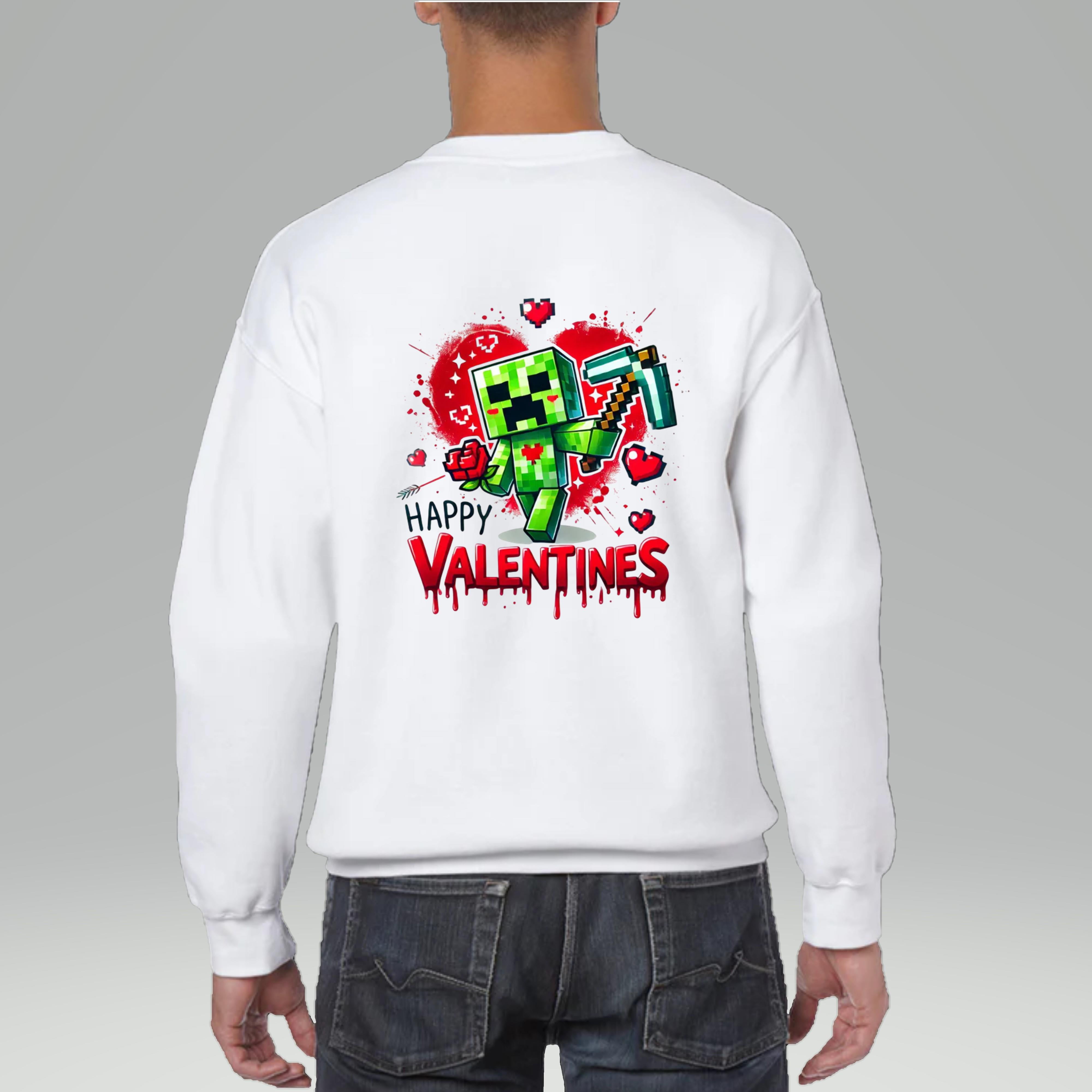 Creeper Valentine’s Day Sweatshirt – Love That Goes Boom!, for men & women, up to size 5XL ...