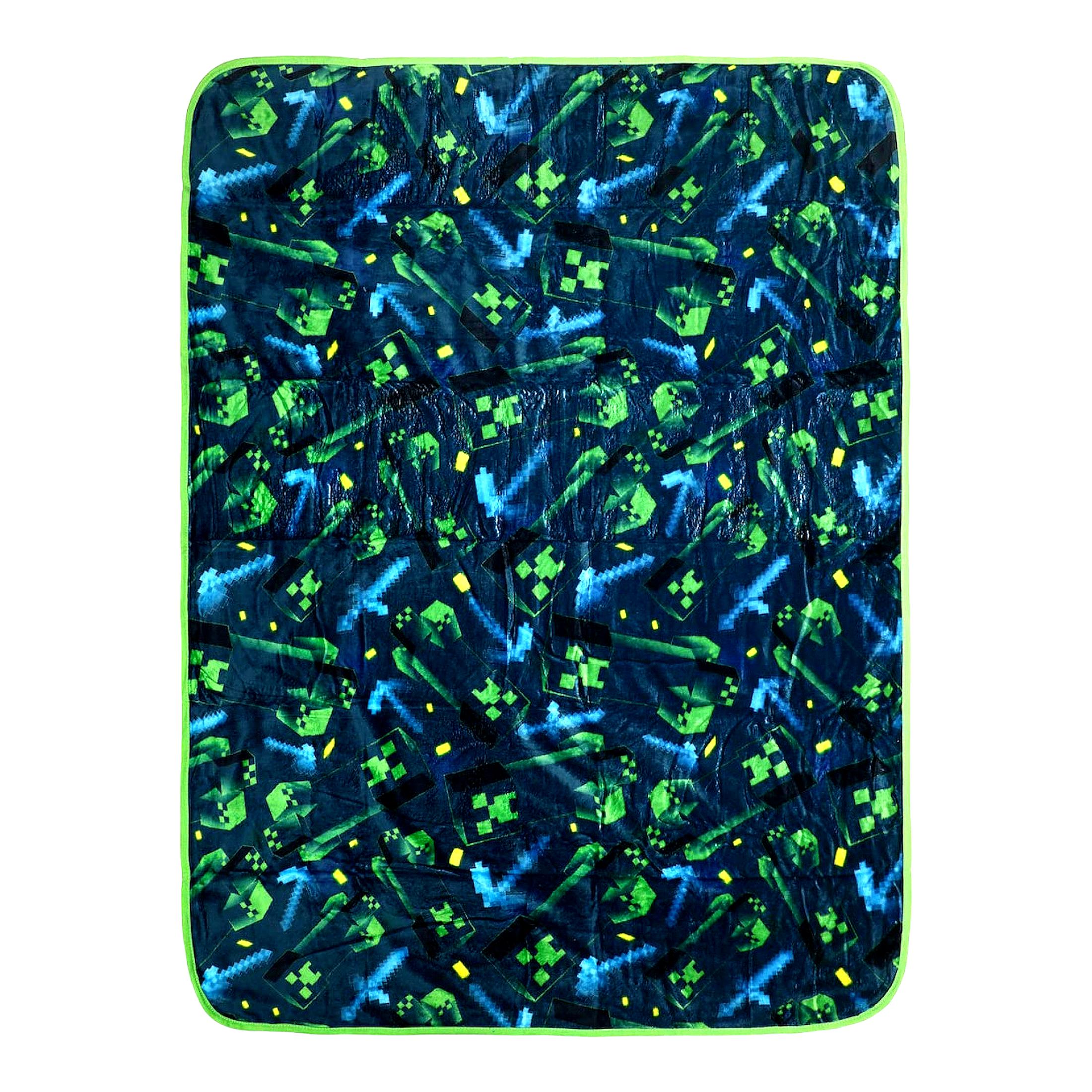 CreeperCraft Cozy Sword Throw Blanket - Digital Print Minecraft Design ...